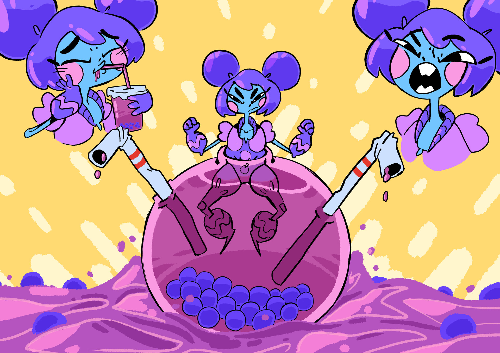 ArtStation - BubbleTea Girl character dessign