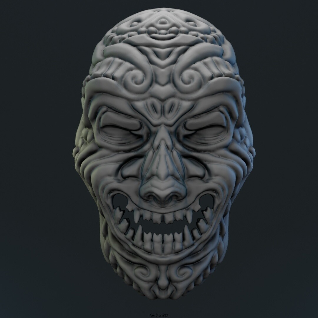 ArtStation - Smiling samurai mask