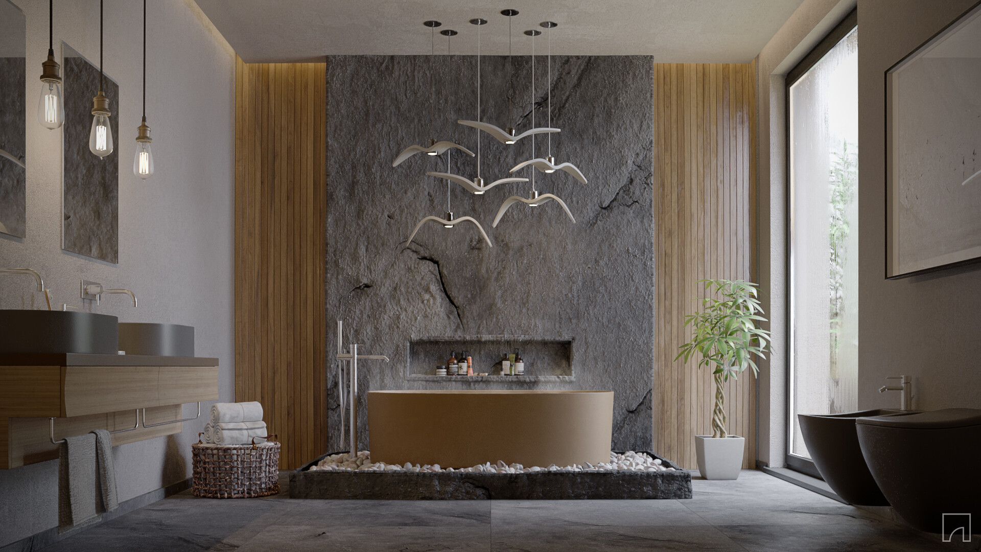 ArtStation - Rustic Bathroom