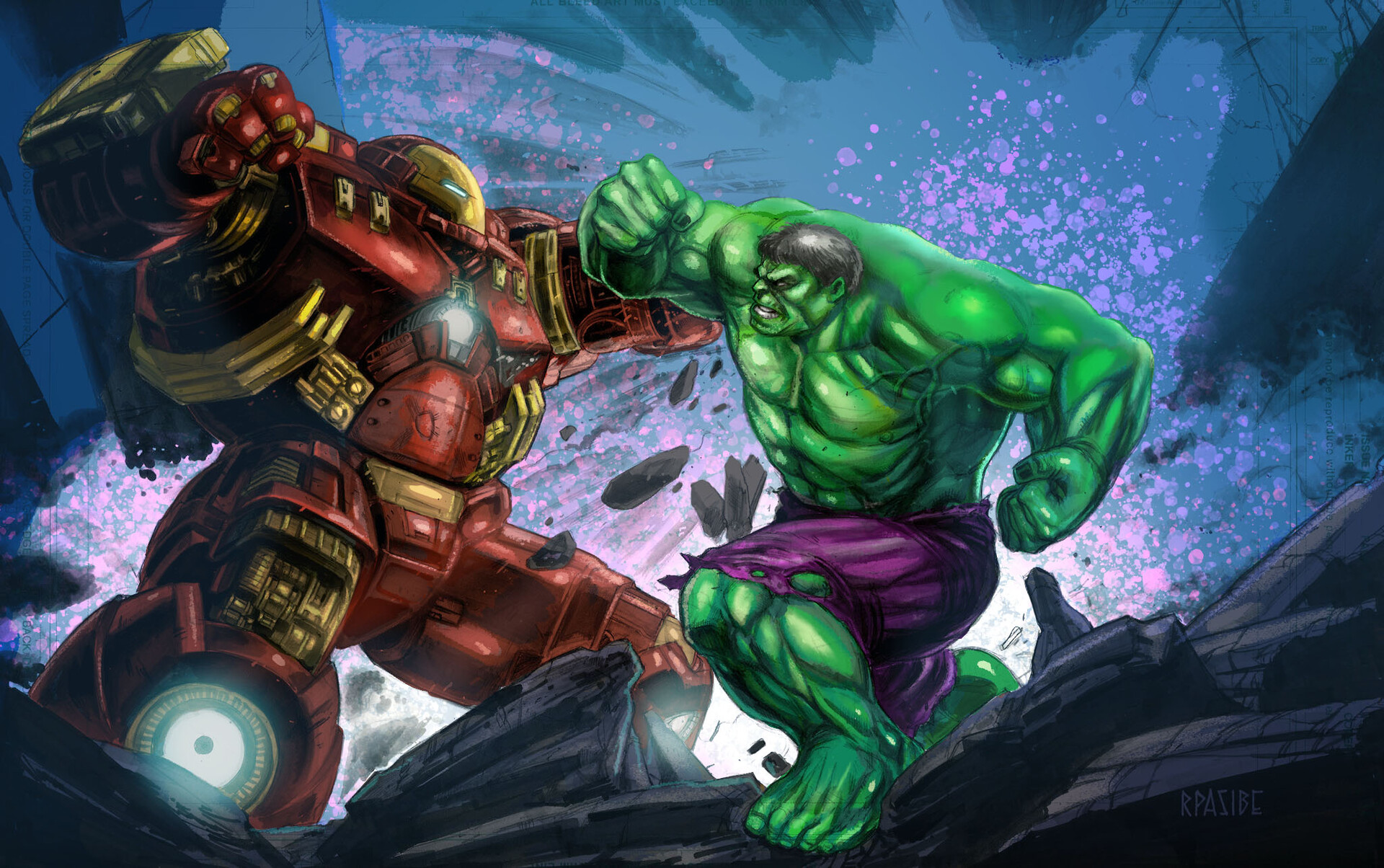 ArtStation - HULK VS HULK BUSTER