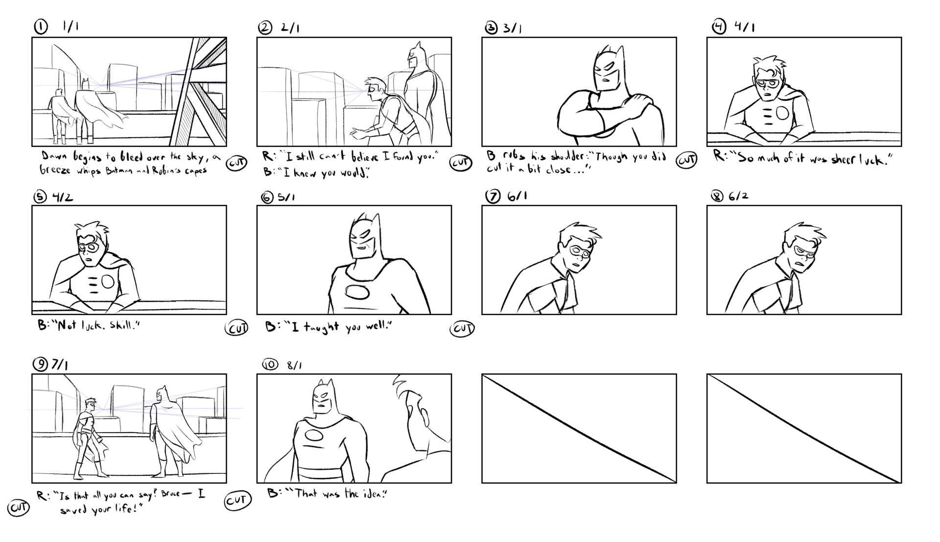 ArtStation - Batman and Robin Storyboard Practice (2019)