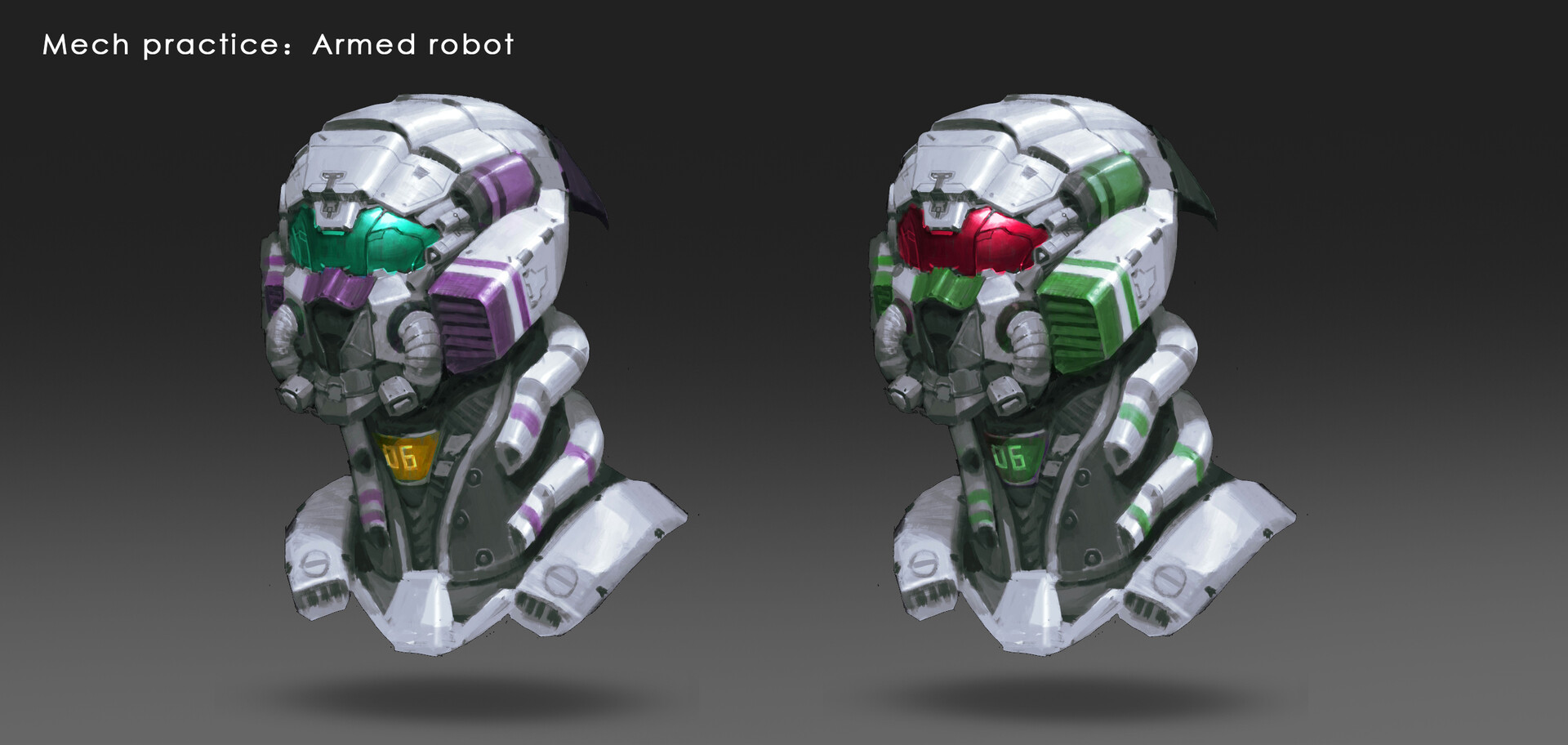 ArtStation - Mech practice：Armed robot