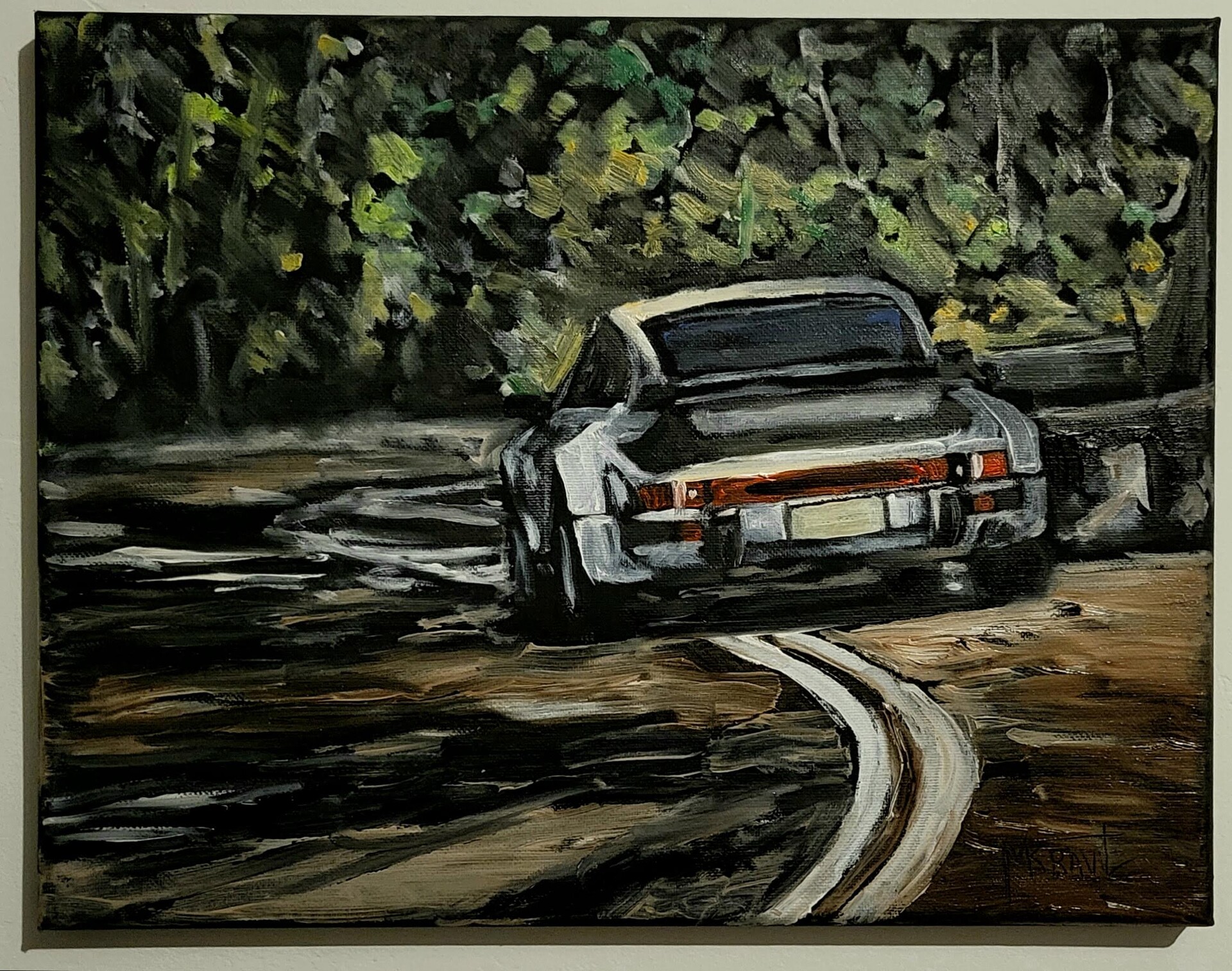 ArtStation - Traditional Oil Paint ArtWork. PORSCHE 911 TURBO on curved ...