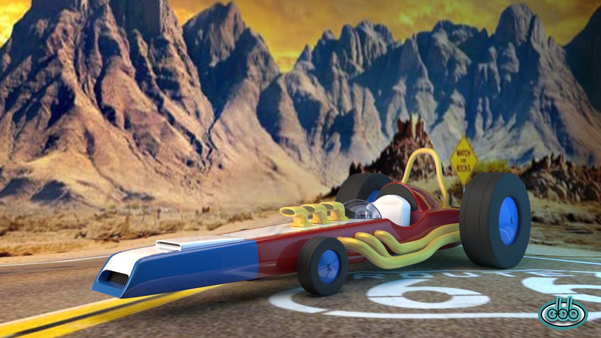 ArtStation - 3D FanArt from Wacky Races, Varoom Roadster made with Maya