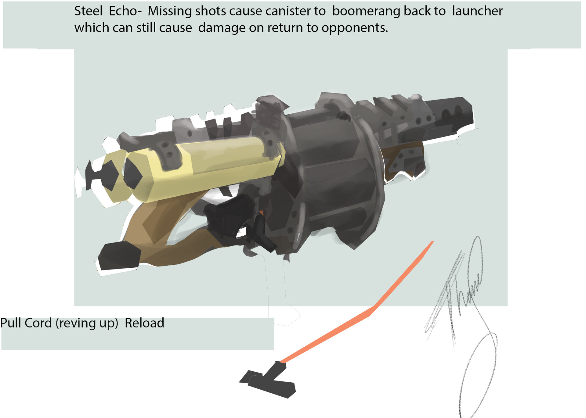 ArtStation - Steel Echo Projectile Launcher Concept