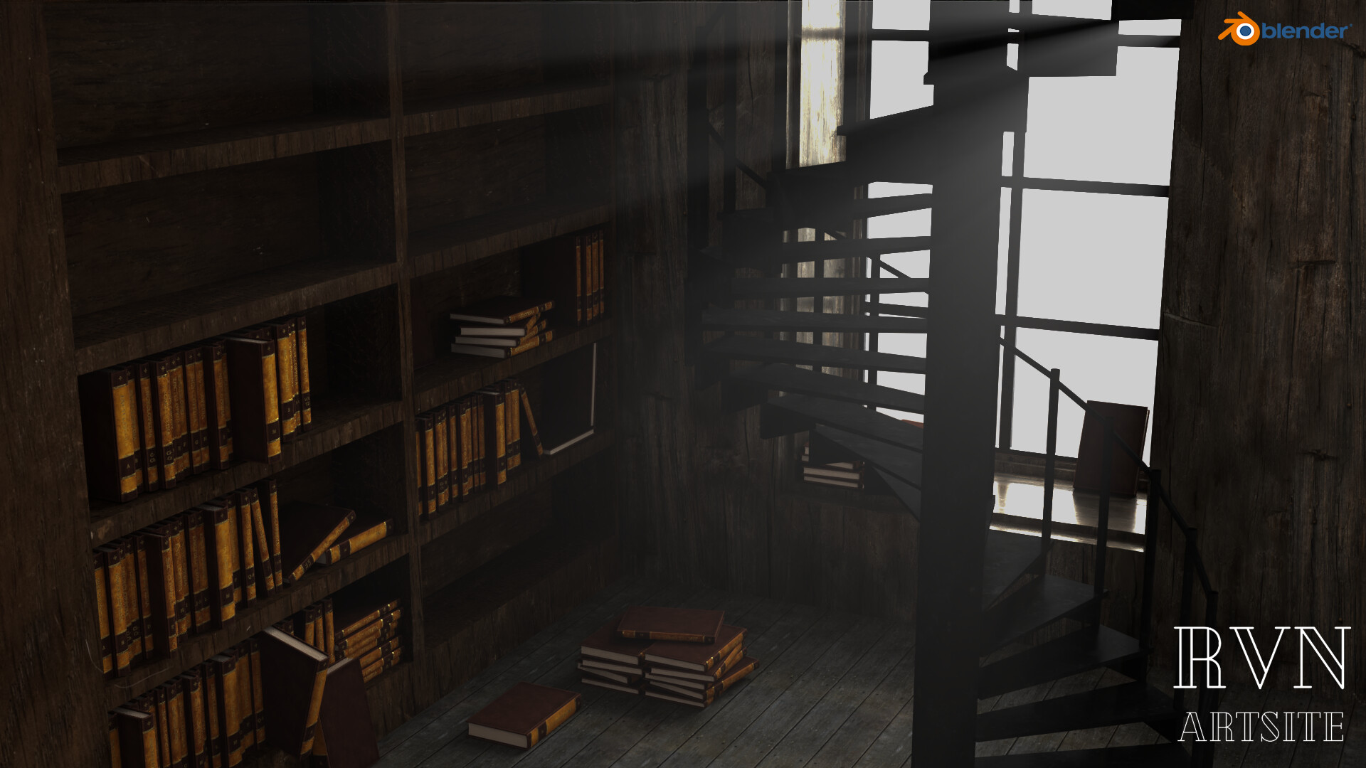 ArtStation - Small Library Scene