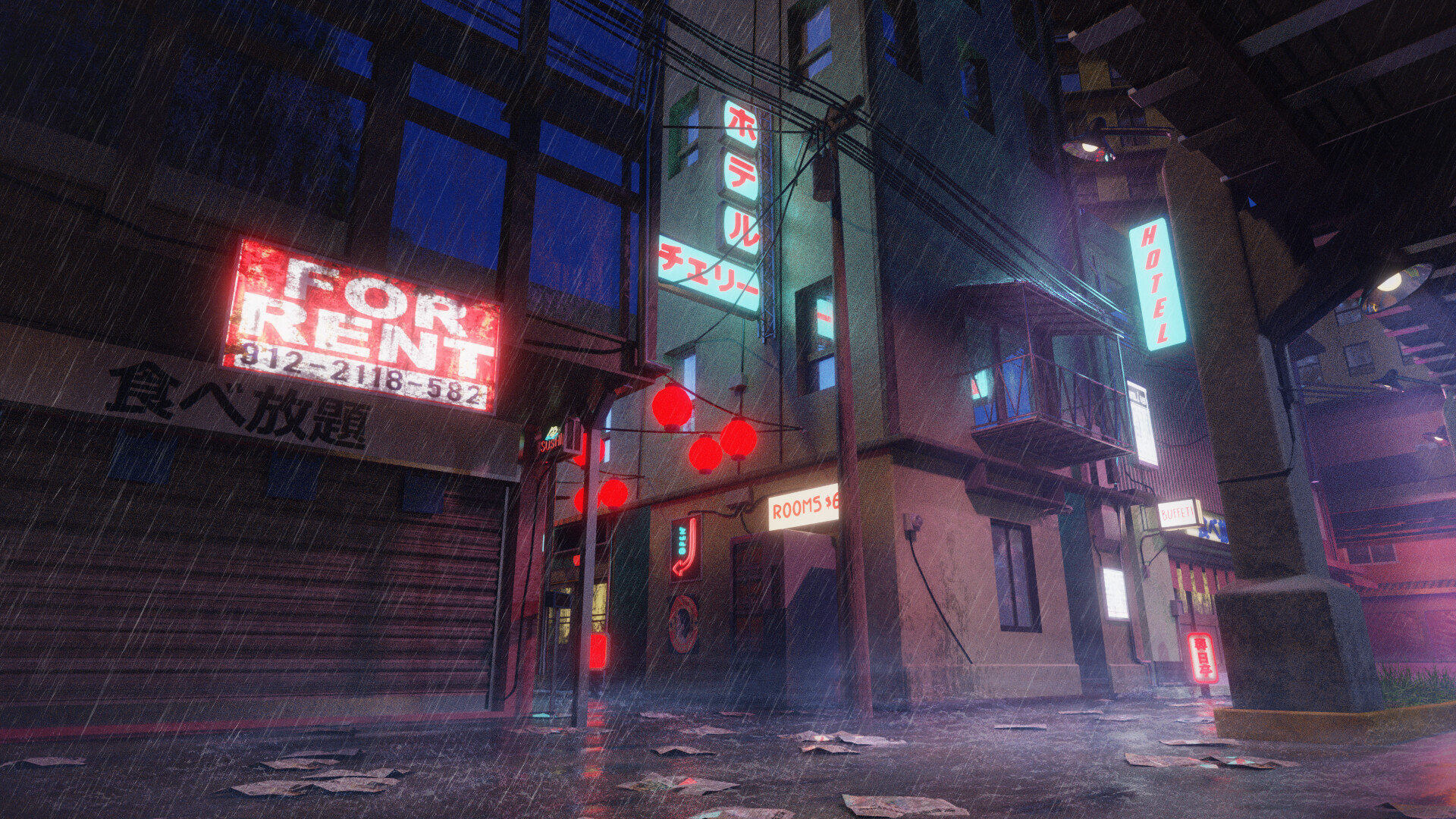 ArtStation - MIdnight rain