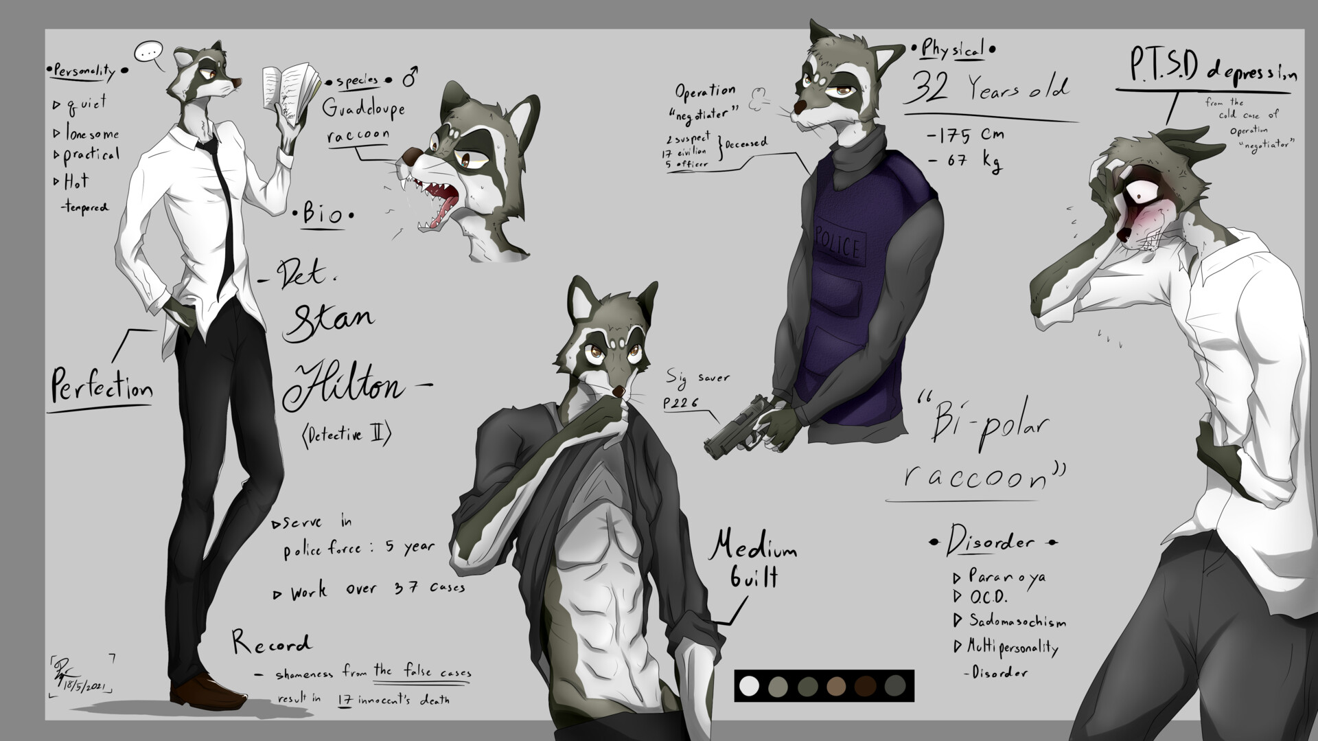 how to draw an anthro raccoon