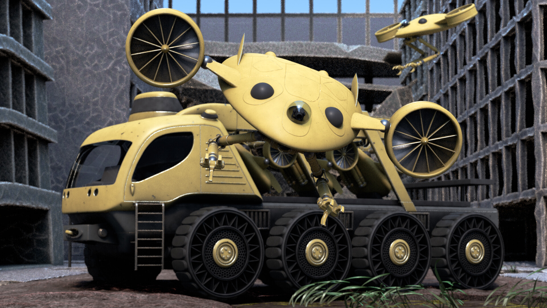 ArtStation - Drone and Drone carrier (Original design)