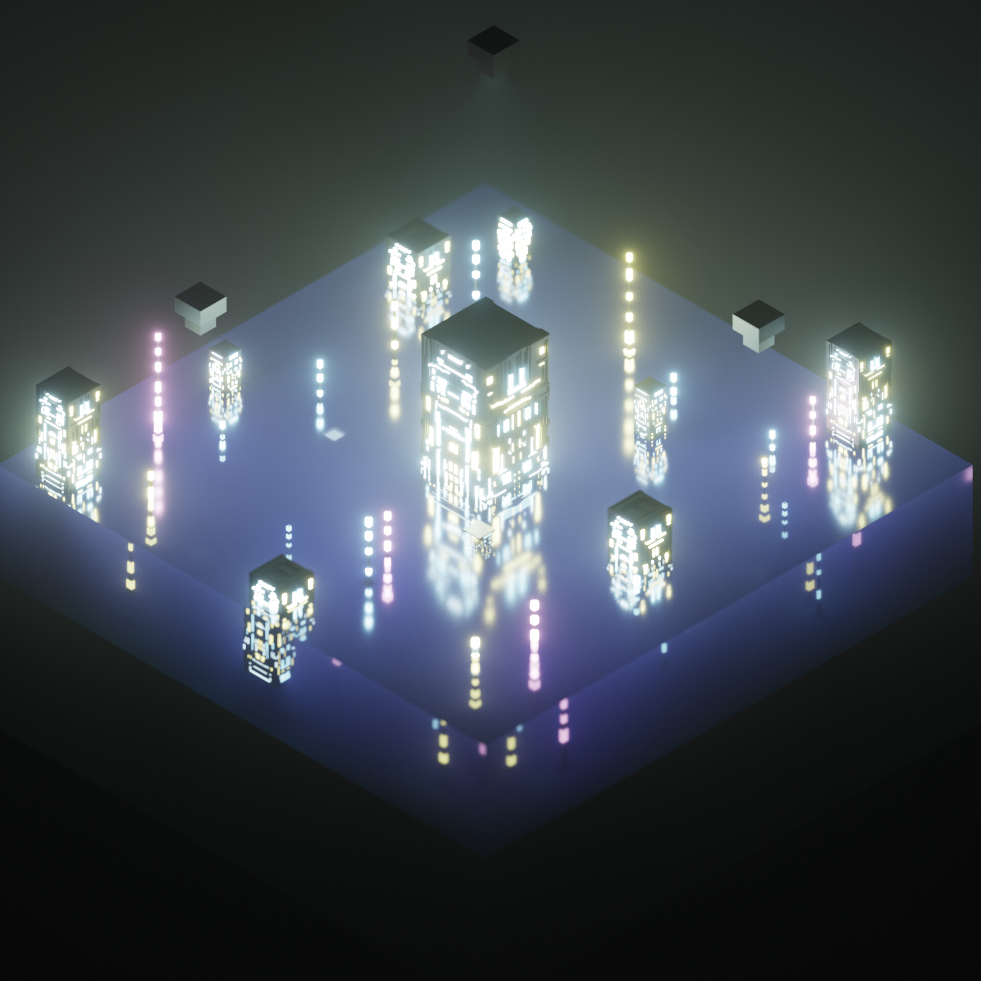 ArtStation - 3d voxel water light