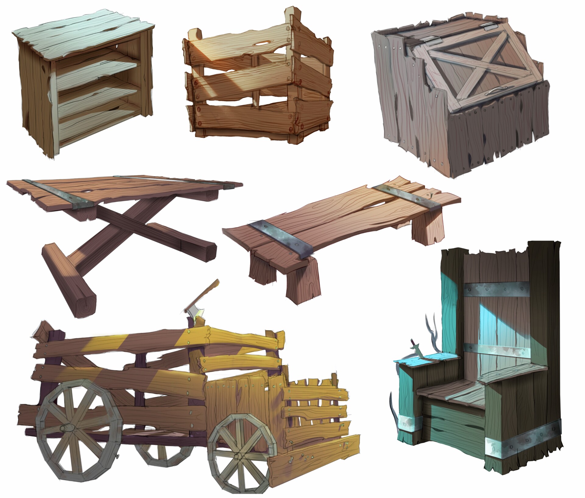 ArtStation - Wood props