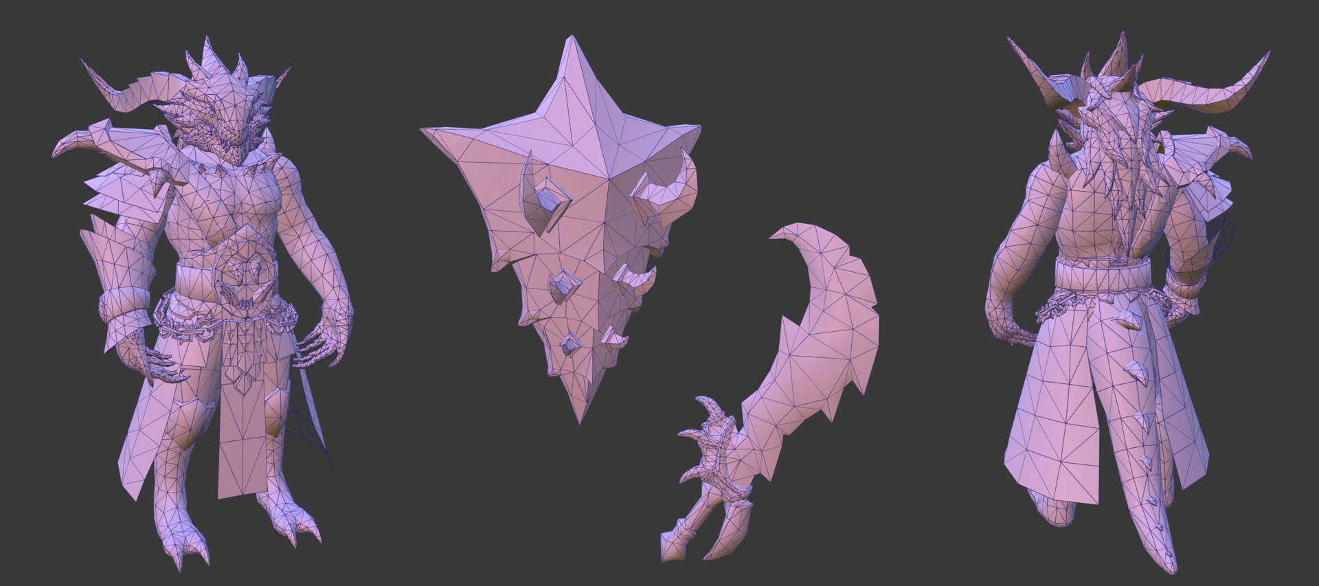ArtStation - Dragon Knight Set Retopology