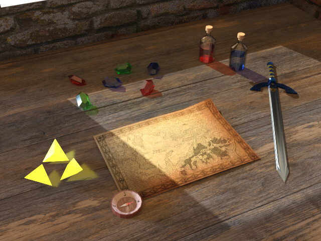 ArtStation - Low-poly still life with items from The Legend of Zelda