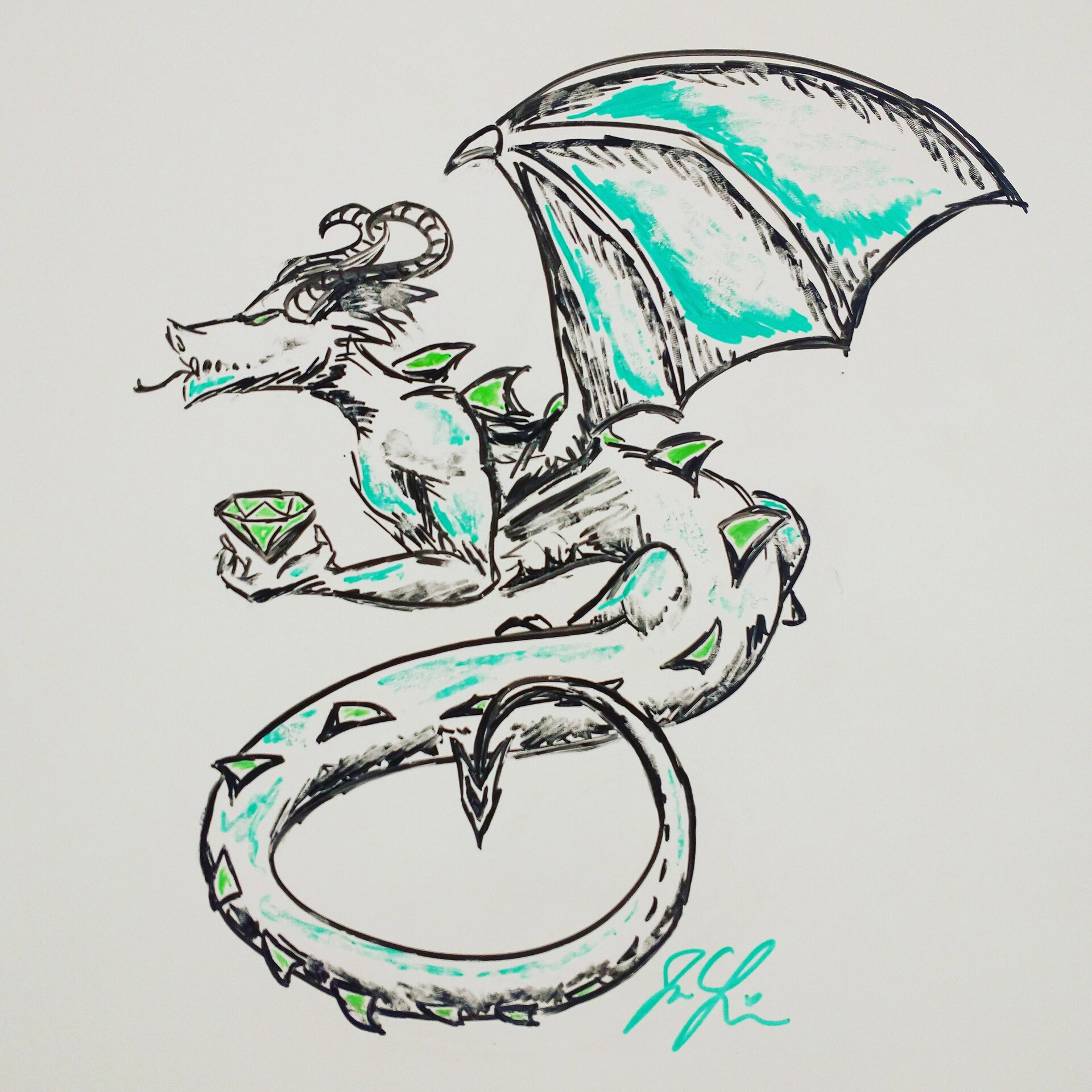 ArtStation - Whiteboard Dragon