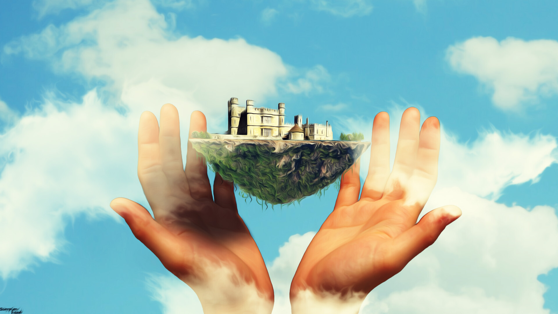 ArtStation - "The flying island"