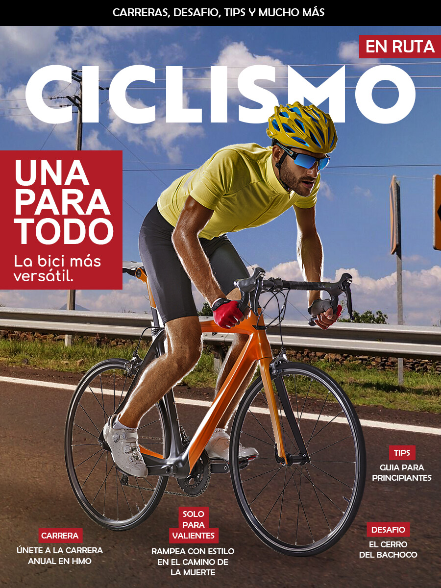 Daniel Antúnez - Editorial Design for made up magazine cover about cycling