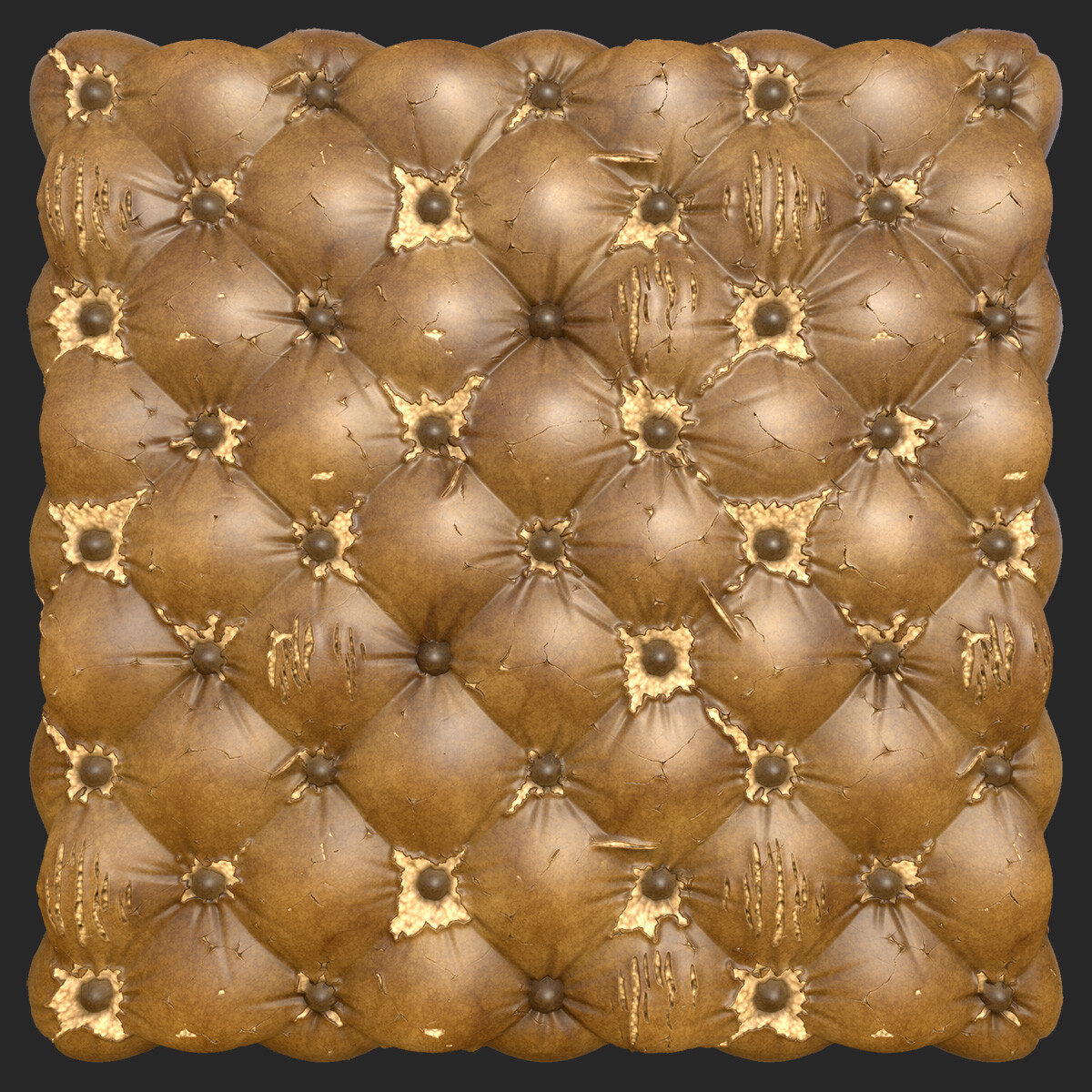 TextureCan - Highly Worn Chesterfield Leather Sofa Texture