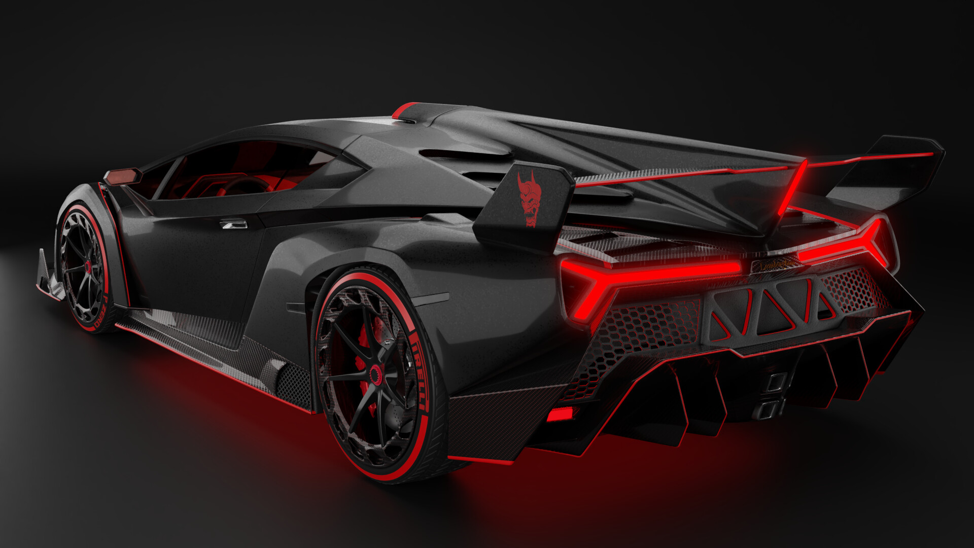 Lamborghini Veneno Red And Black