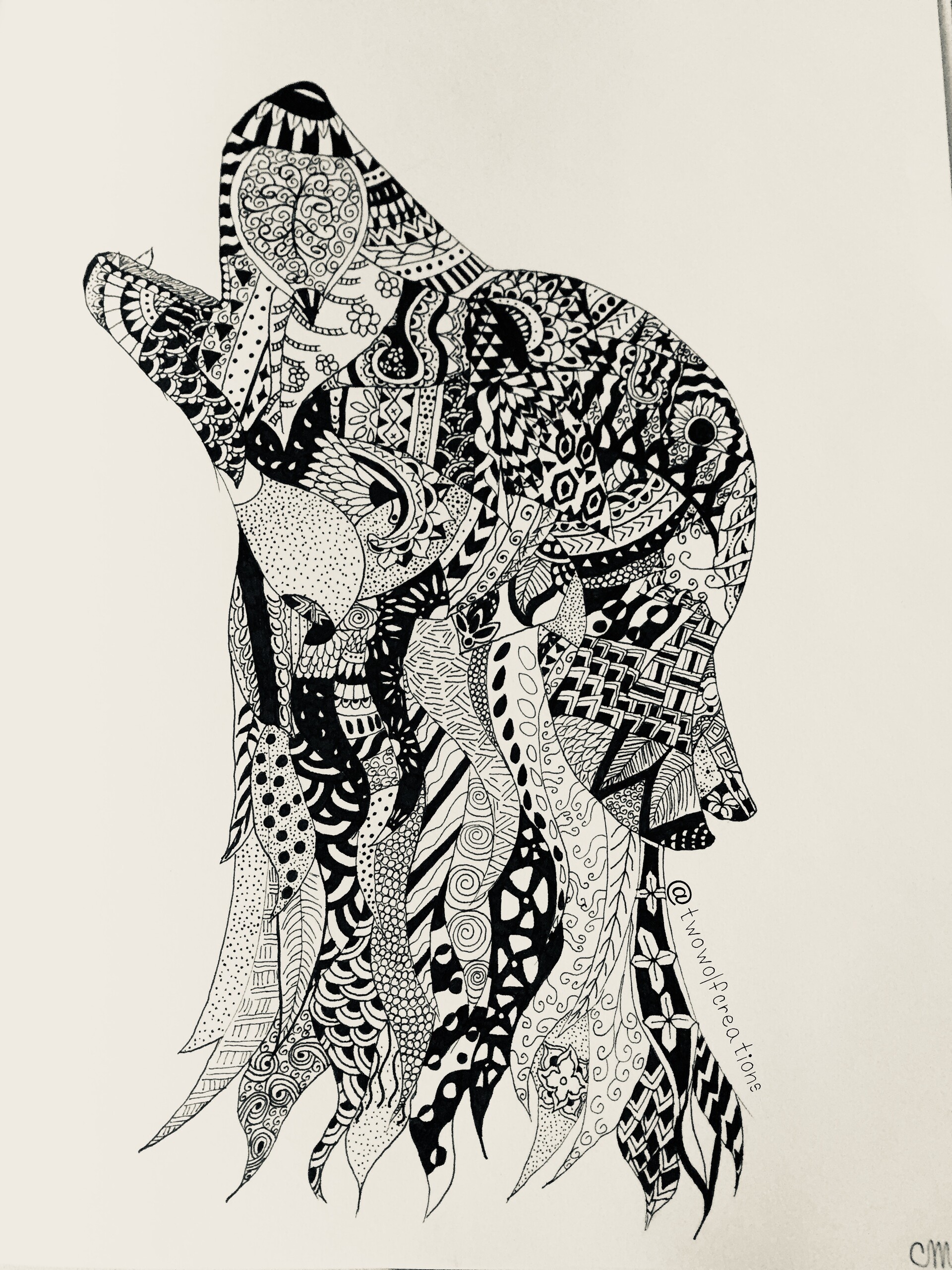 ArtStation - Zentangle Wolf