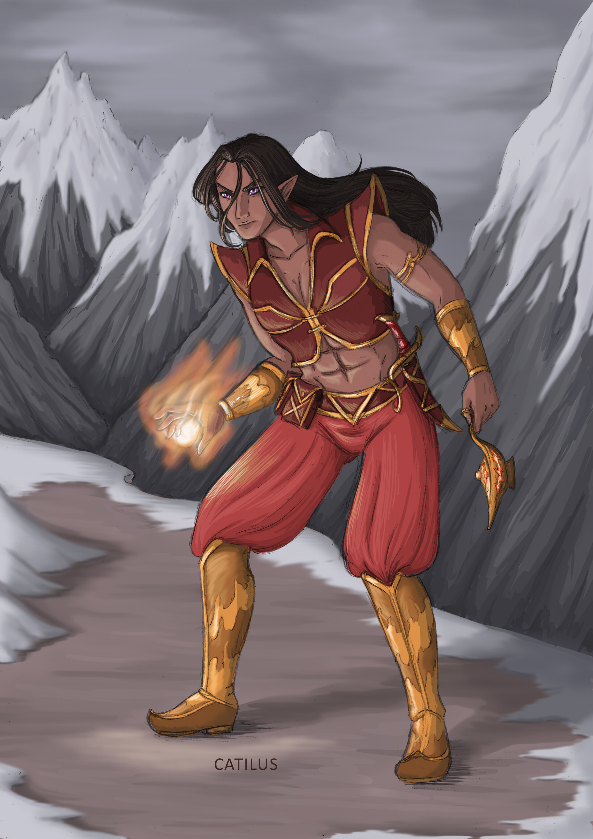 ArtStation - Rehan of the Desert Rose, Half-Elf Warlock of the Noble ...