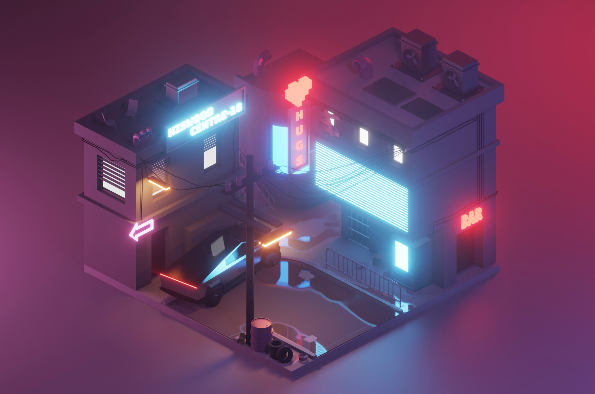 ArtStation - Cyberpunk Scene - Blender Studies