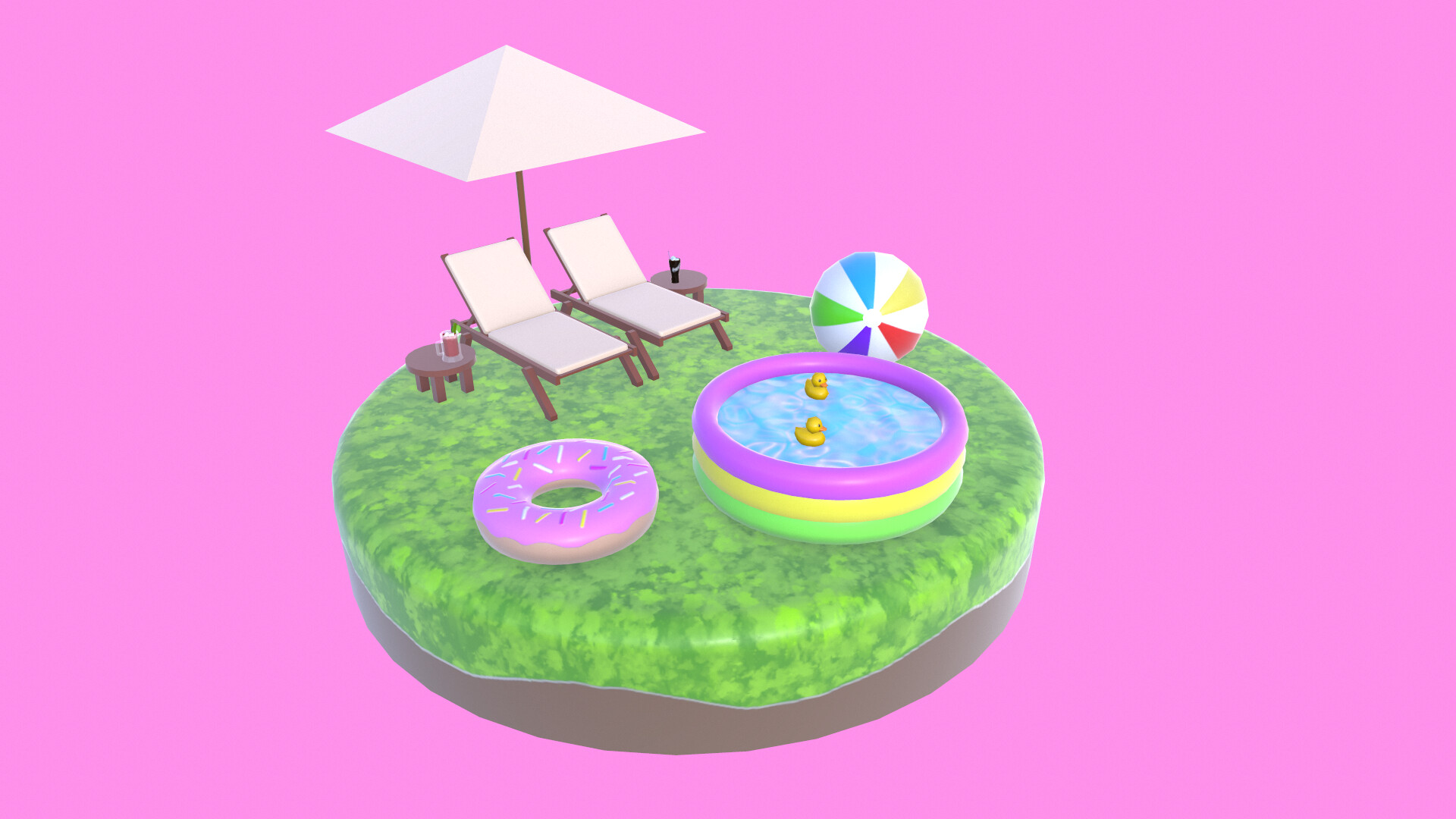 ArtStation - Summer Pool Scene