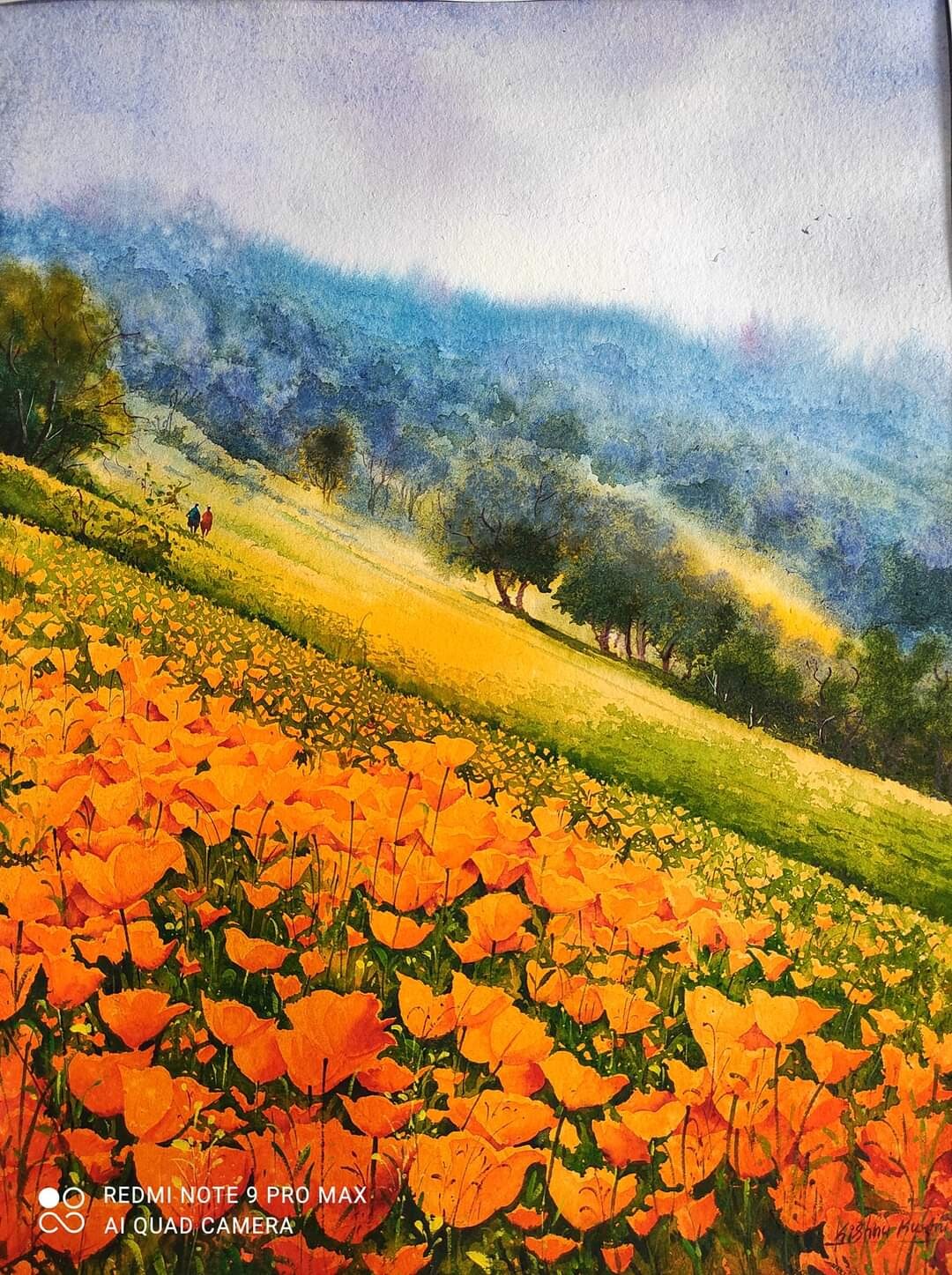 ArtStation - spring water colour painting