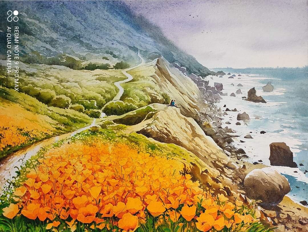 ArtStation - spring water colour painting