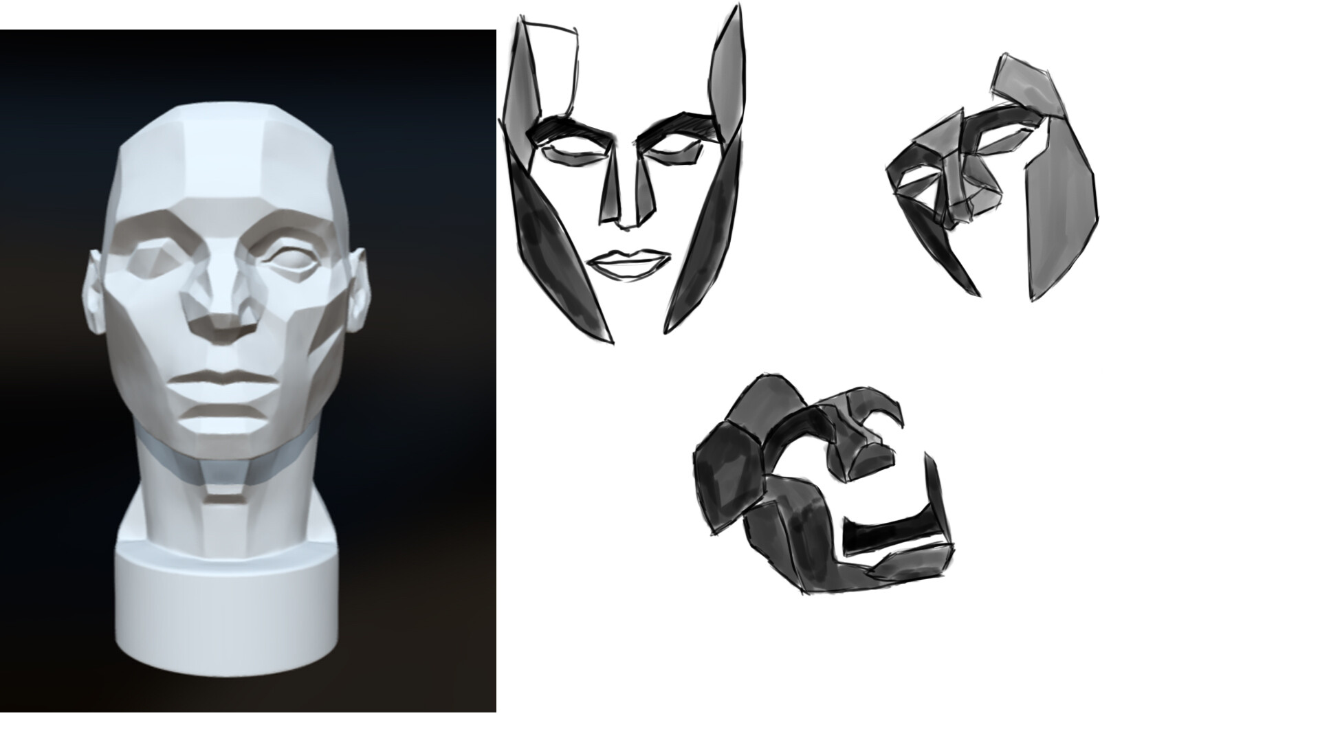 ArtStation - Face Study (Planes, Perspective...)