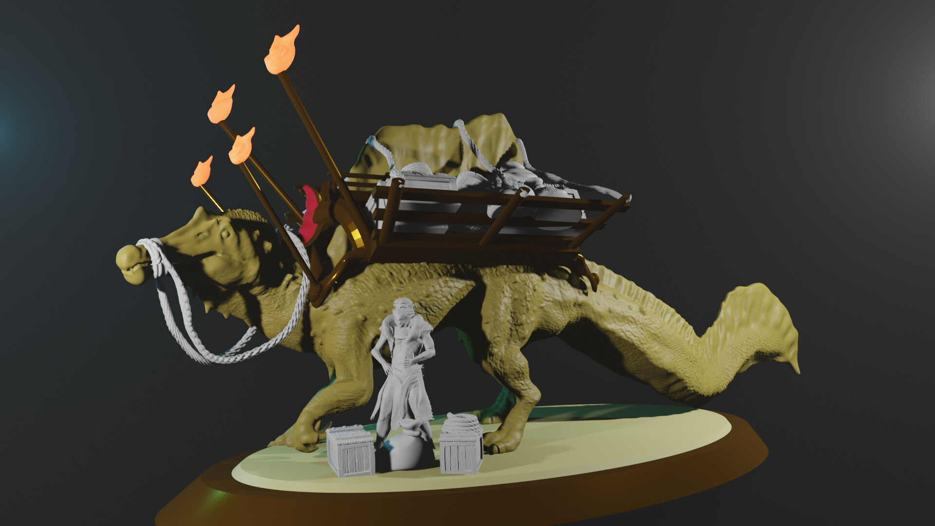 ArtStation - Desert Merchant and Spinosaurus