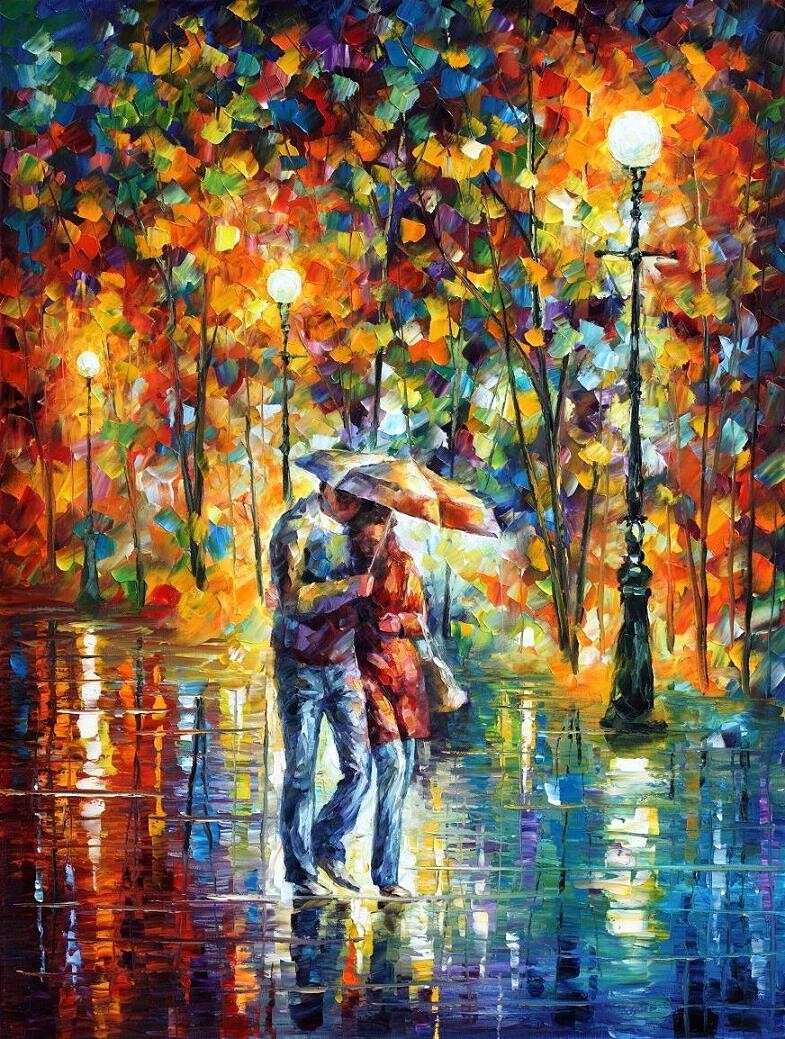 ArtStation - RAINY EVENING — oil painting on canvas