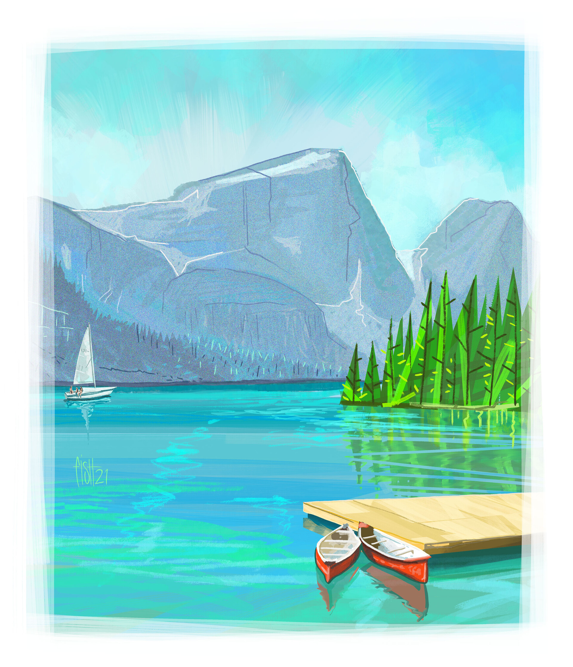 ArtStation - Lake sketches