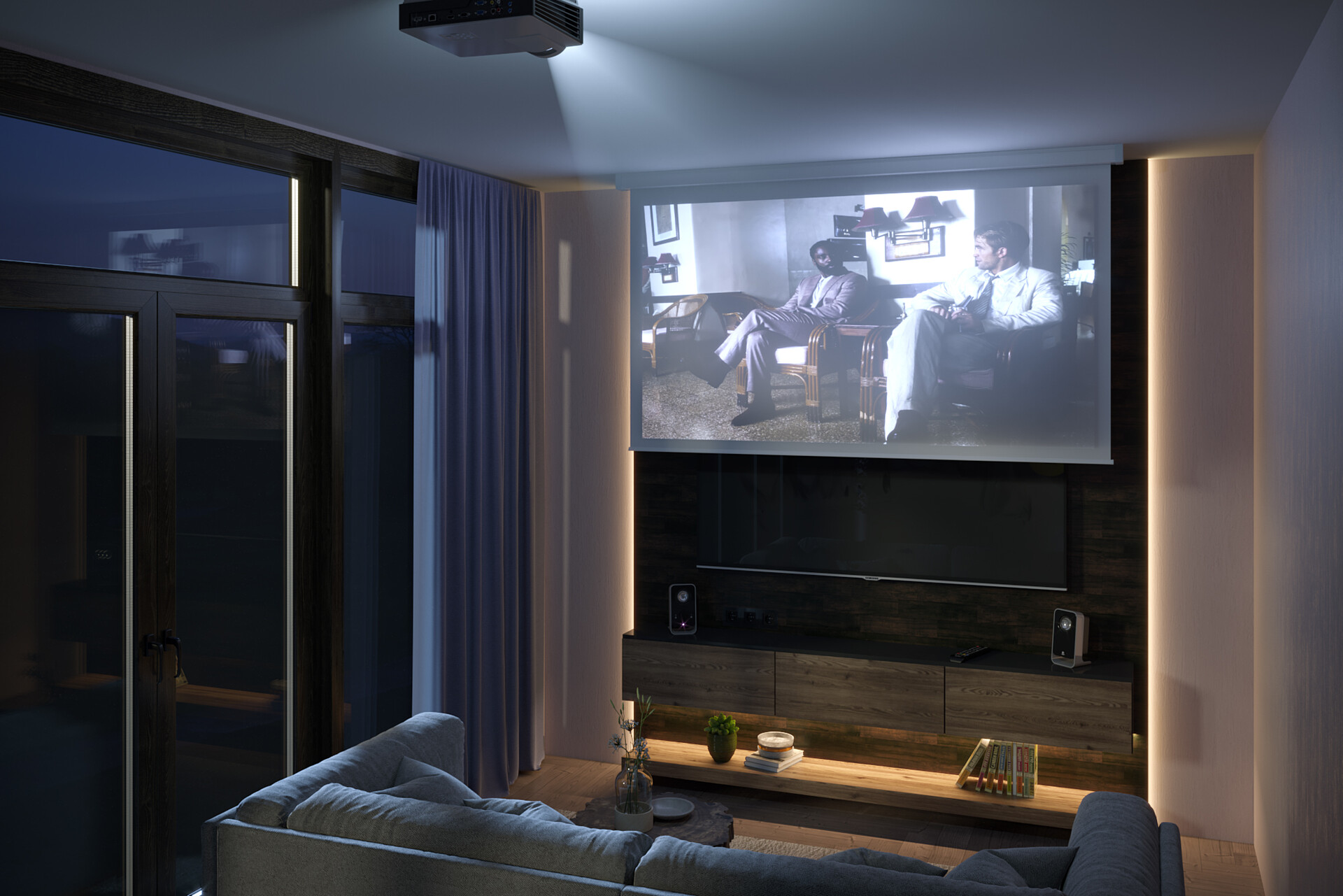 ArtStation - Interior with Projector Screen