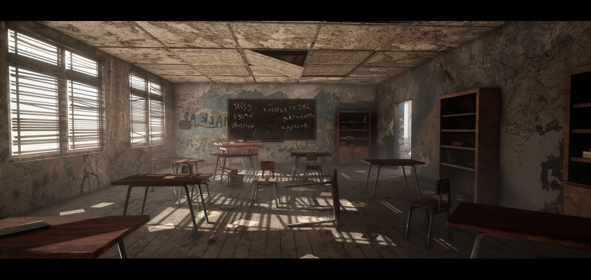 ArtStation - Decaying Classroom . Chernobyl school
