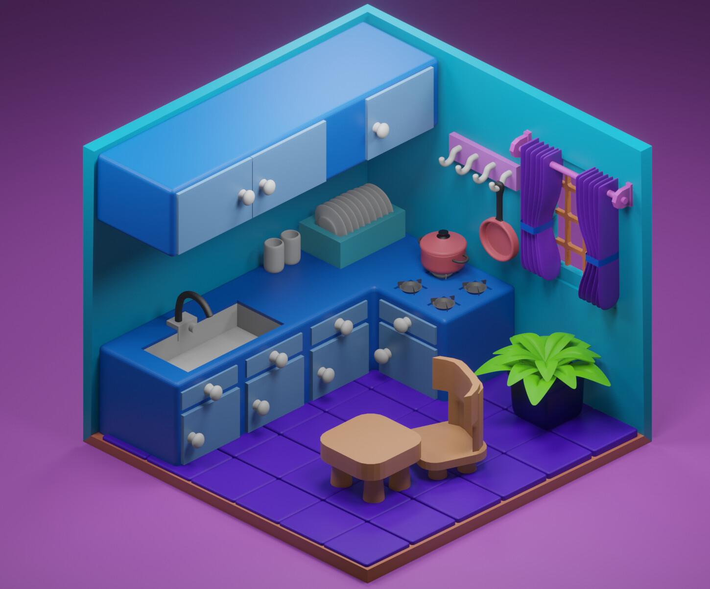 ArtStation - kitchen 3d model