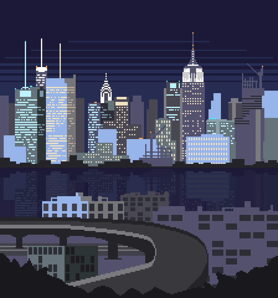 ArtStation - Pixel Cityscape - New York