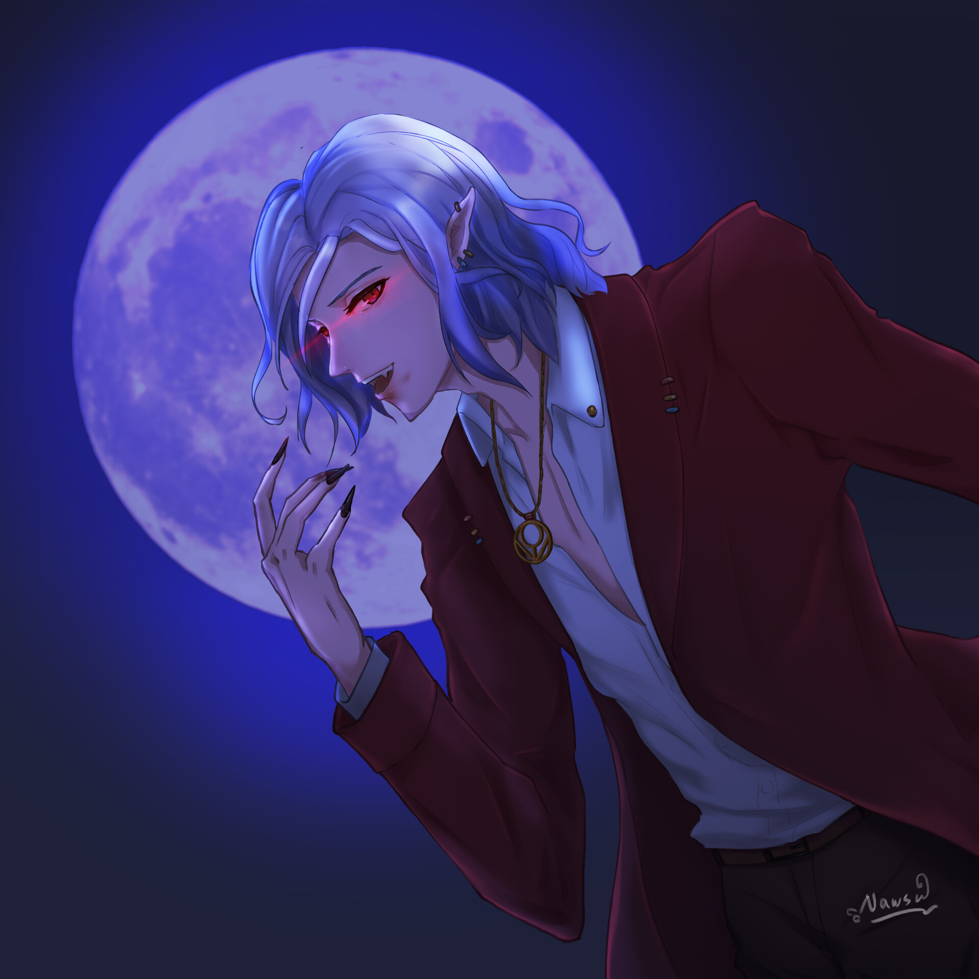 ArtStation - 月光/吸血鬼 Vampire in the moonlight