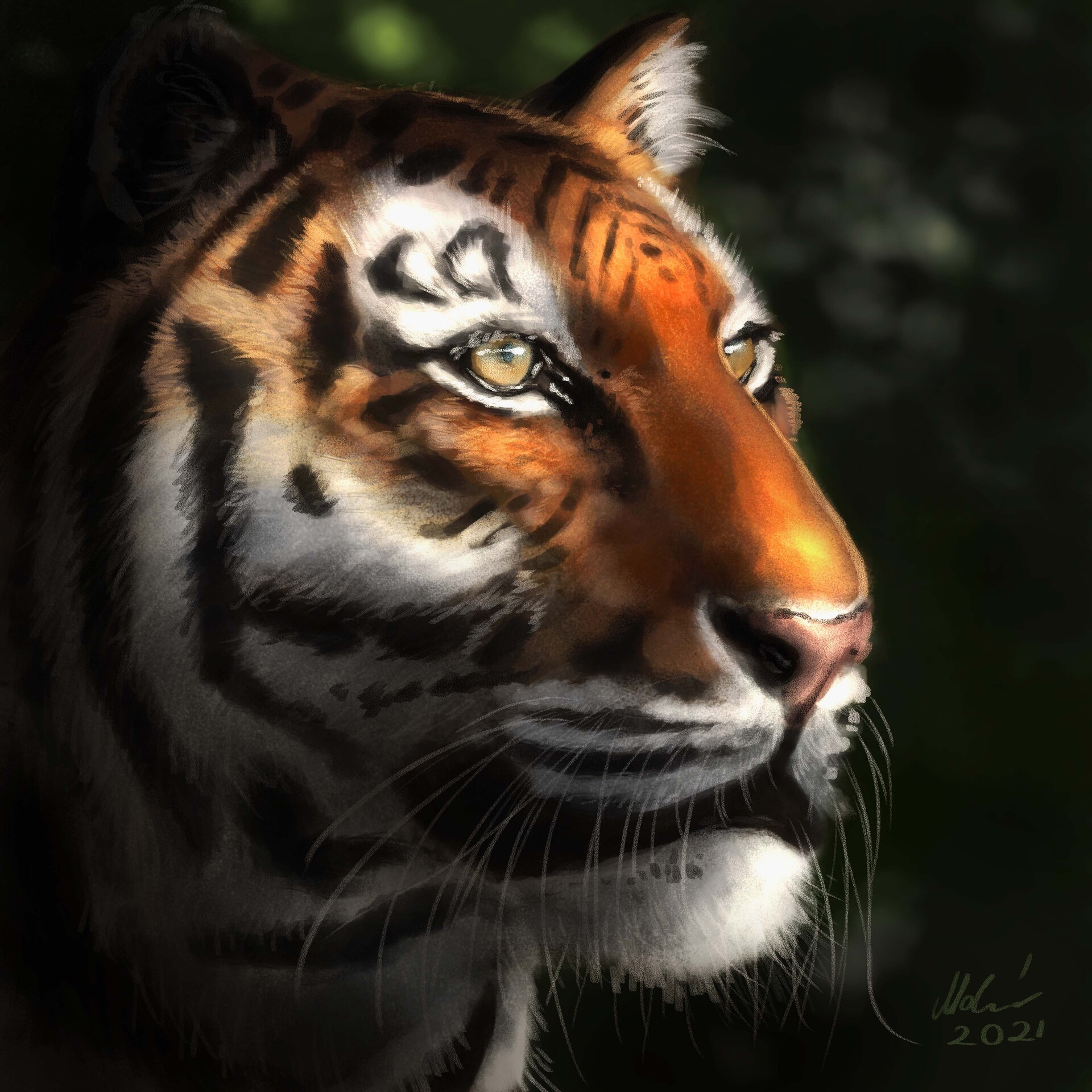 ArtStation - Tiger experimental painting