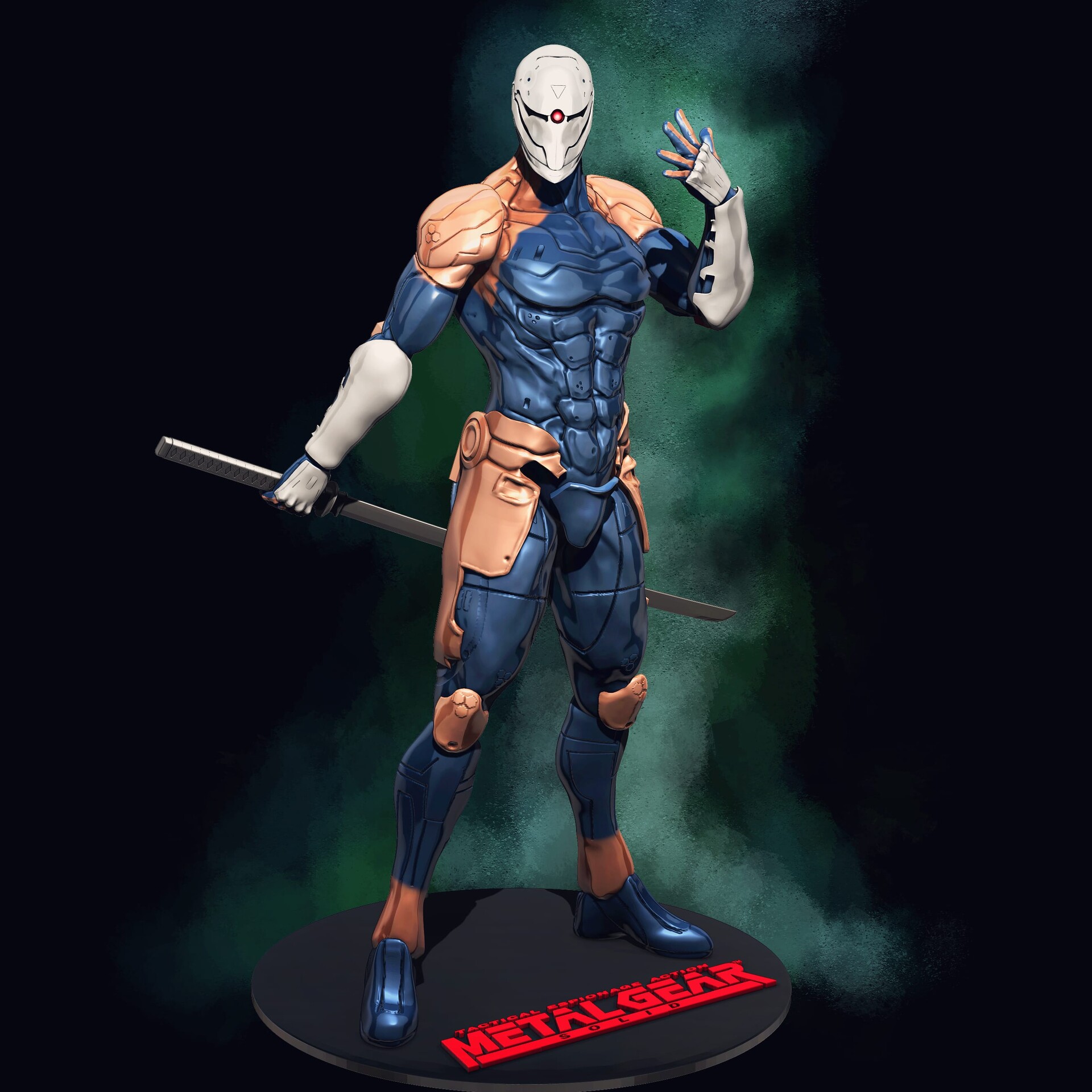 ArtStation - Ninja Cyborg statue for 3d printing