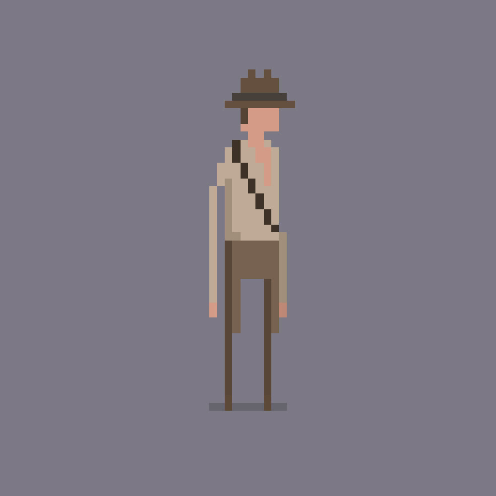 ArtStation - Indiana Jones in simple pixel art