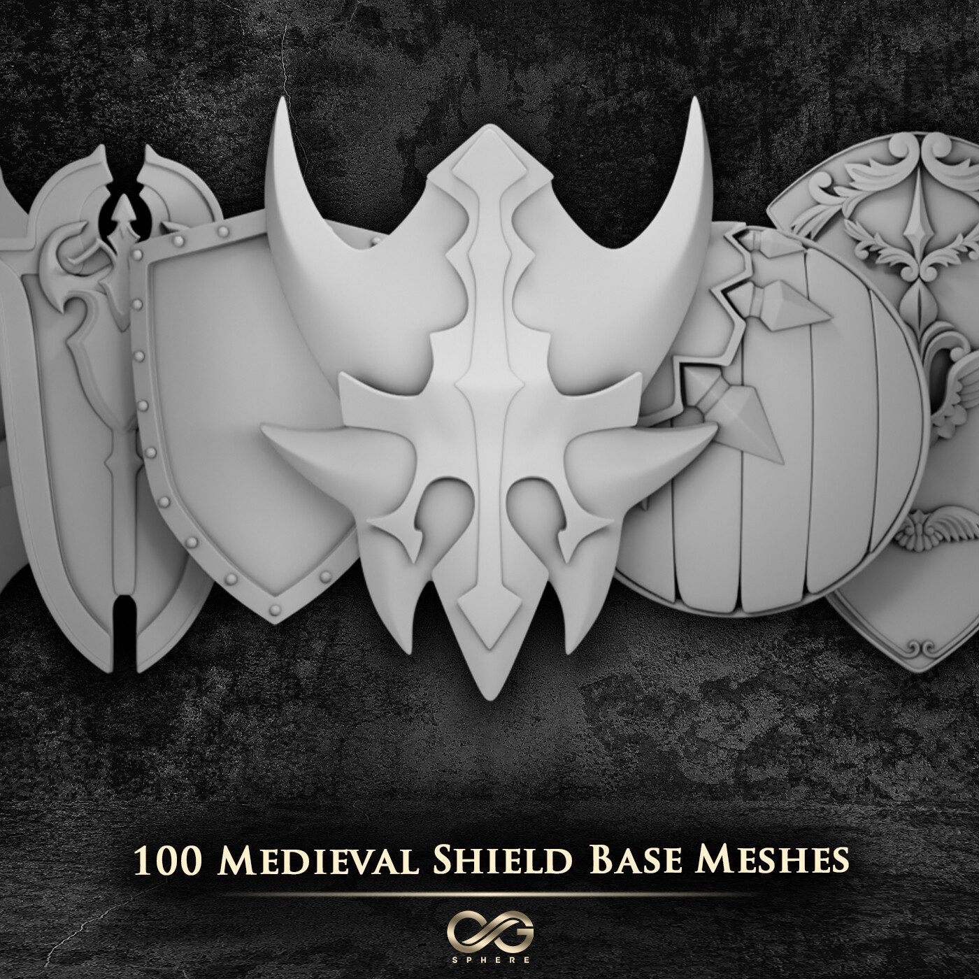 ArtStation - Medieval Shield Base Meshes