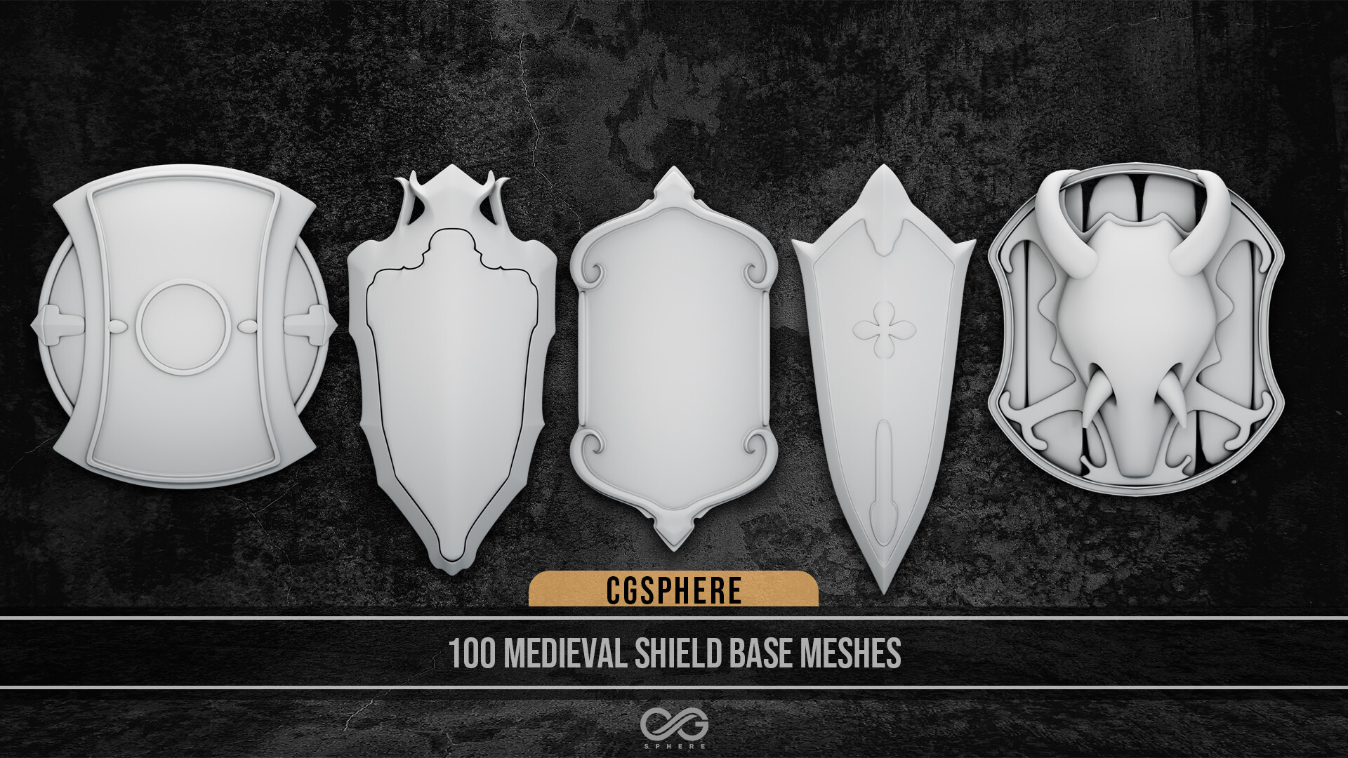 CG Sphere - Medieval Shield Base Meshes