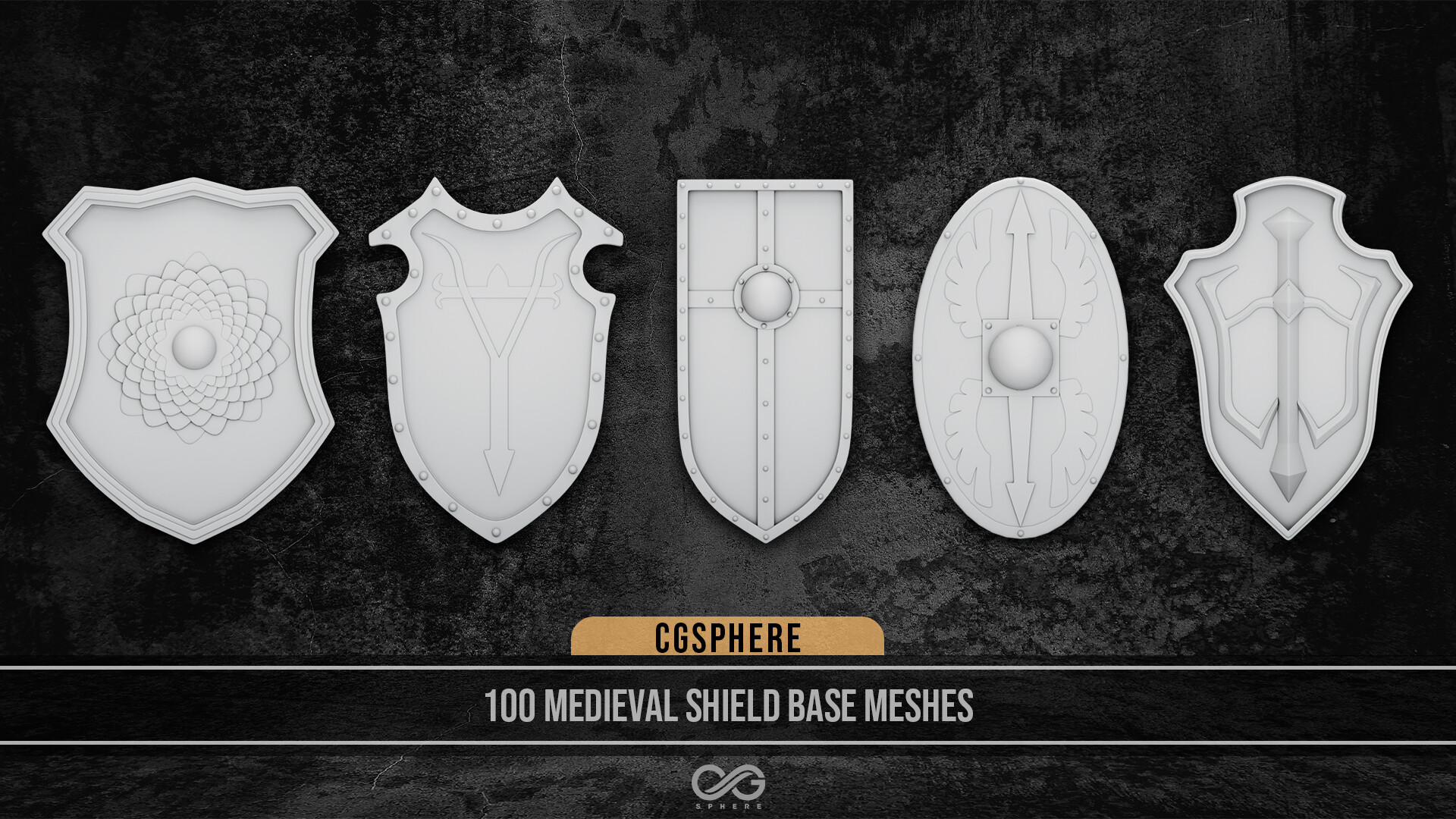 CG Sphere - Medieval Shield Base Meshes