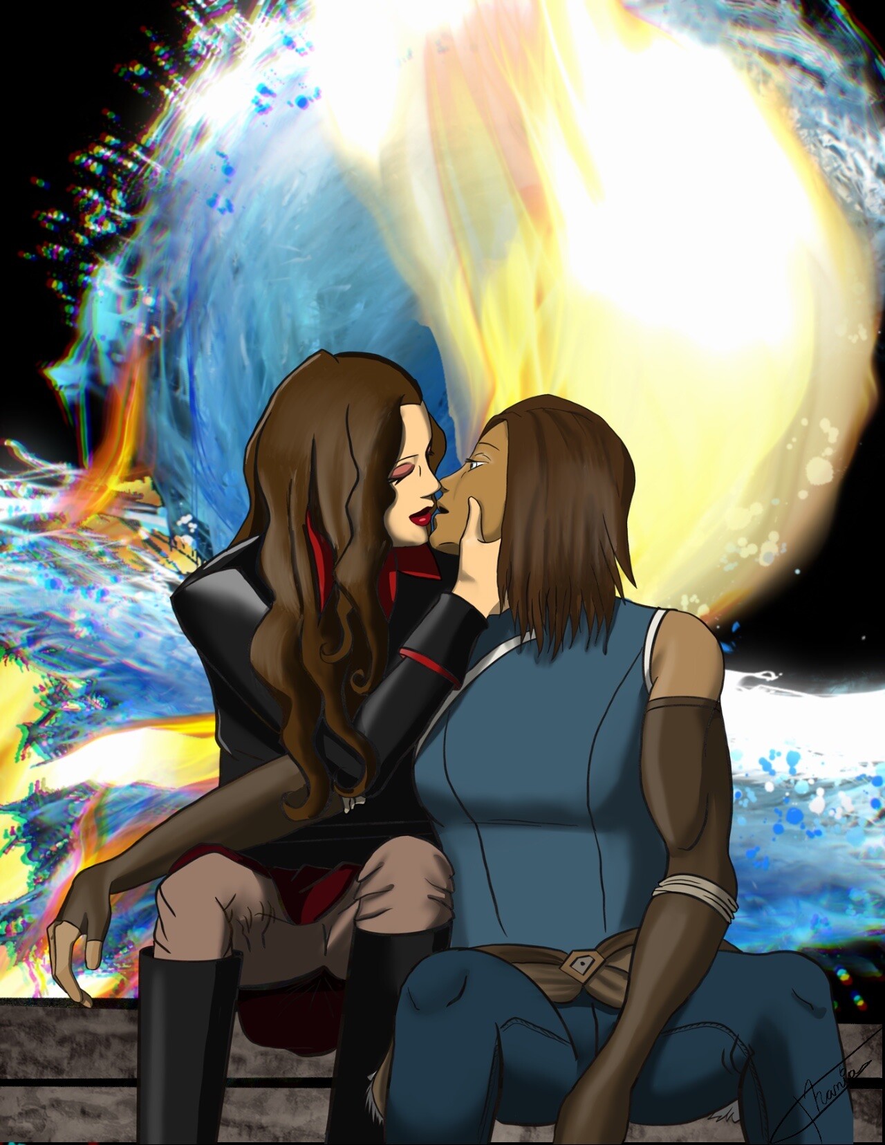 Korra X Asami Kiss