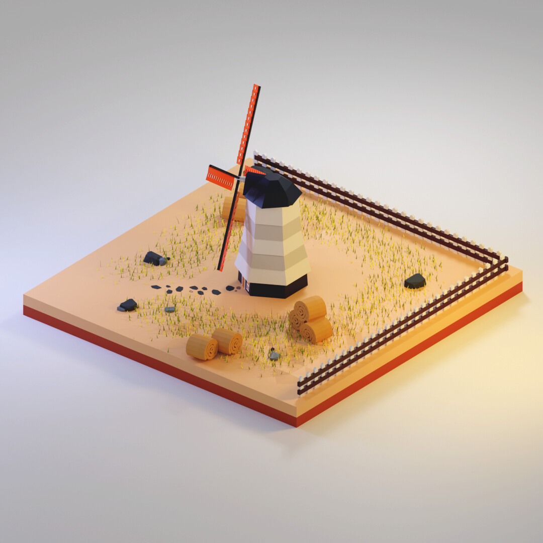 Wavehile - 3D Low poly Windmill