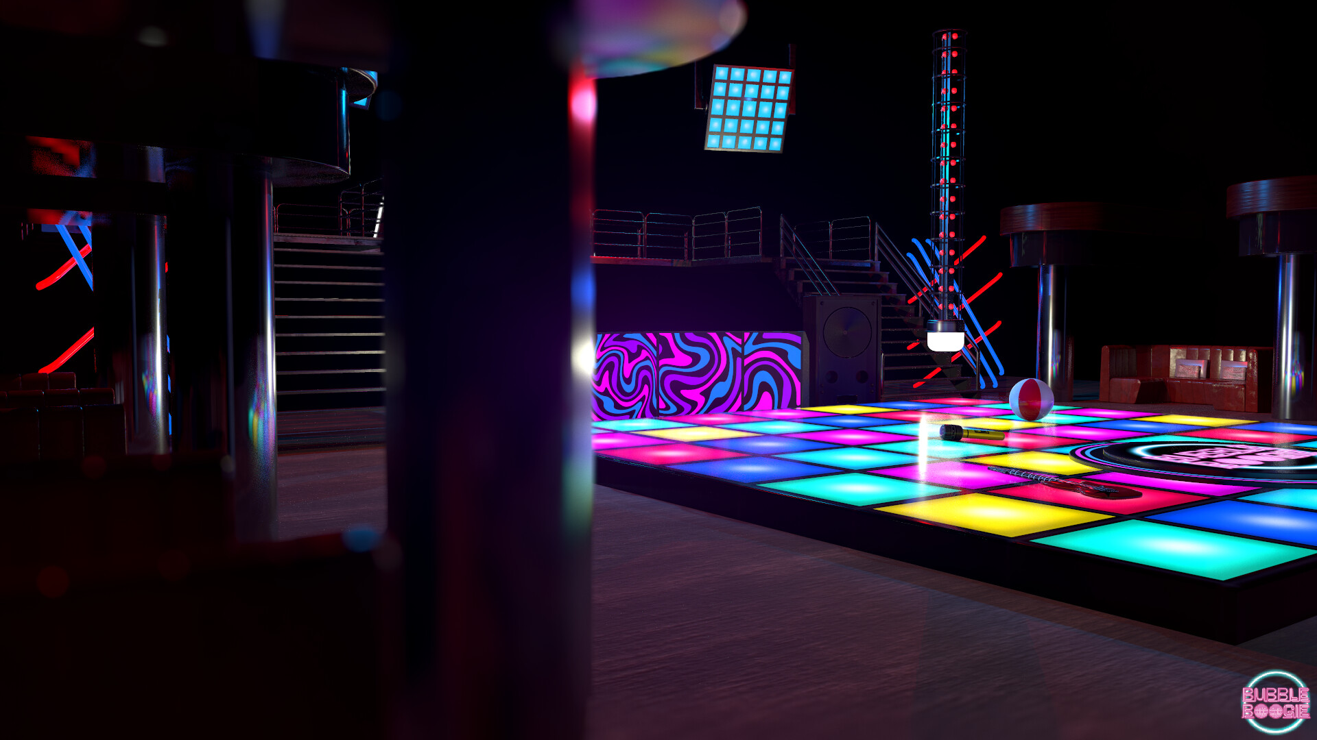 ArtStation - Bubble Boogie Dancefloor and Instructor