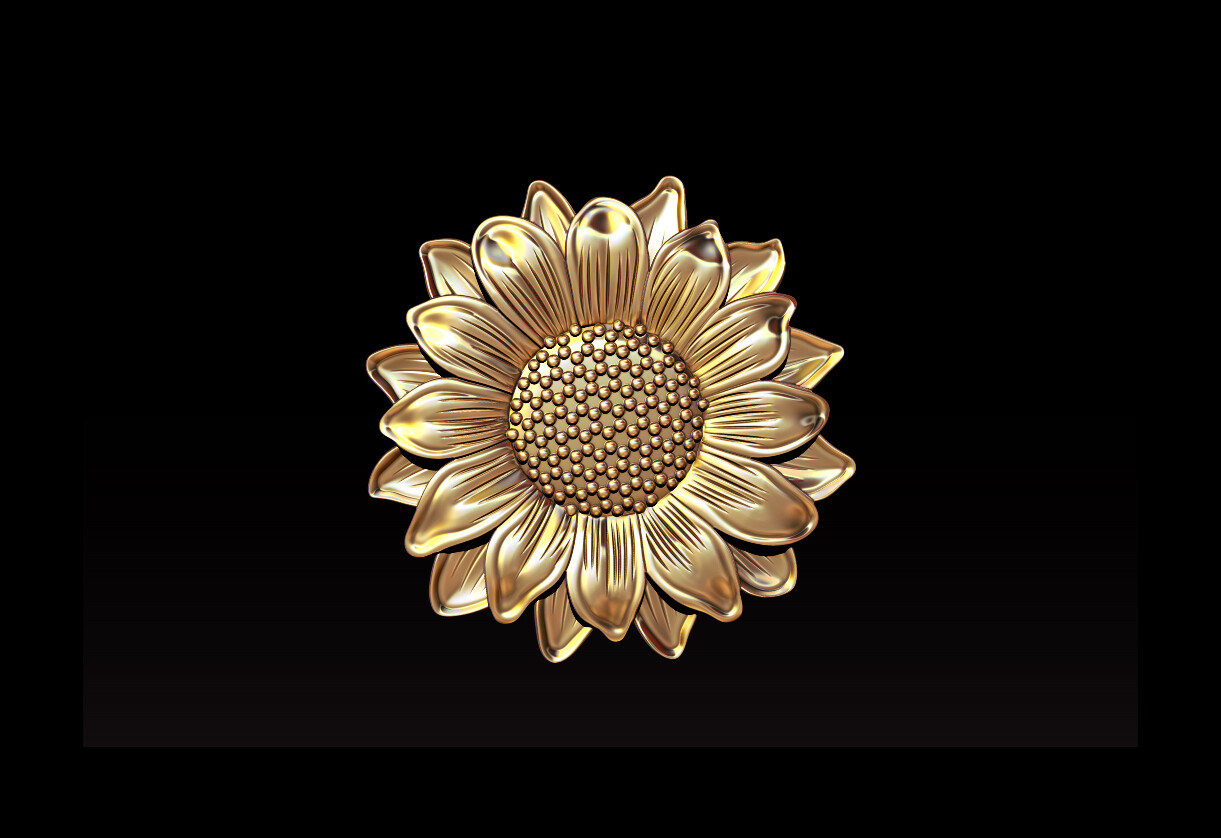 ArtStation - sunflower pendant jewelry 3D print model