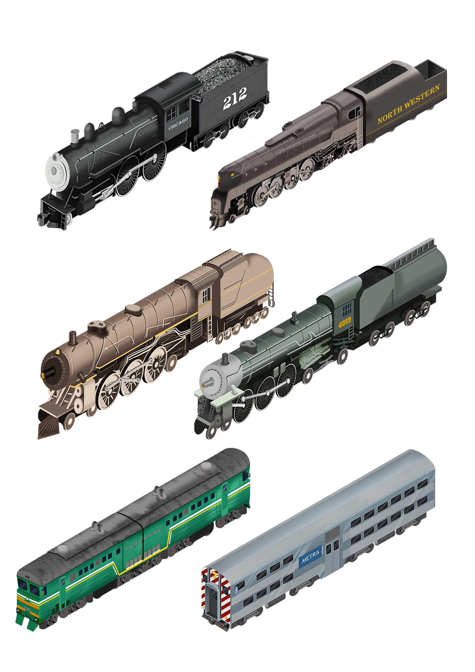 Ann Kee - Chicago Train The Lord of Rails trains models isometric