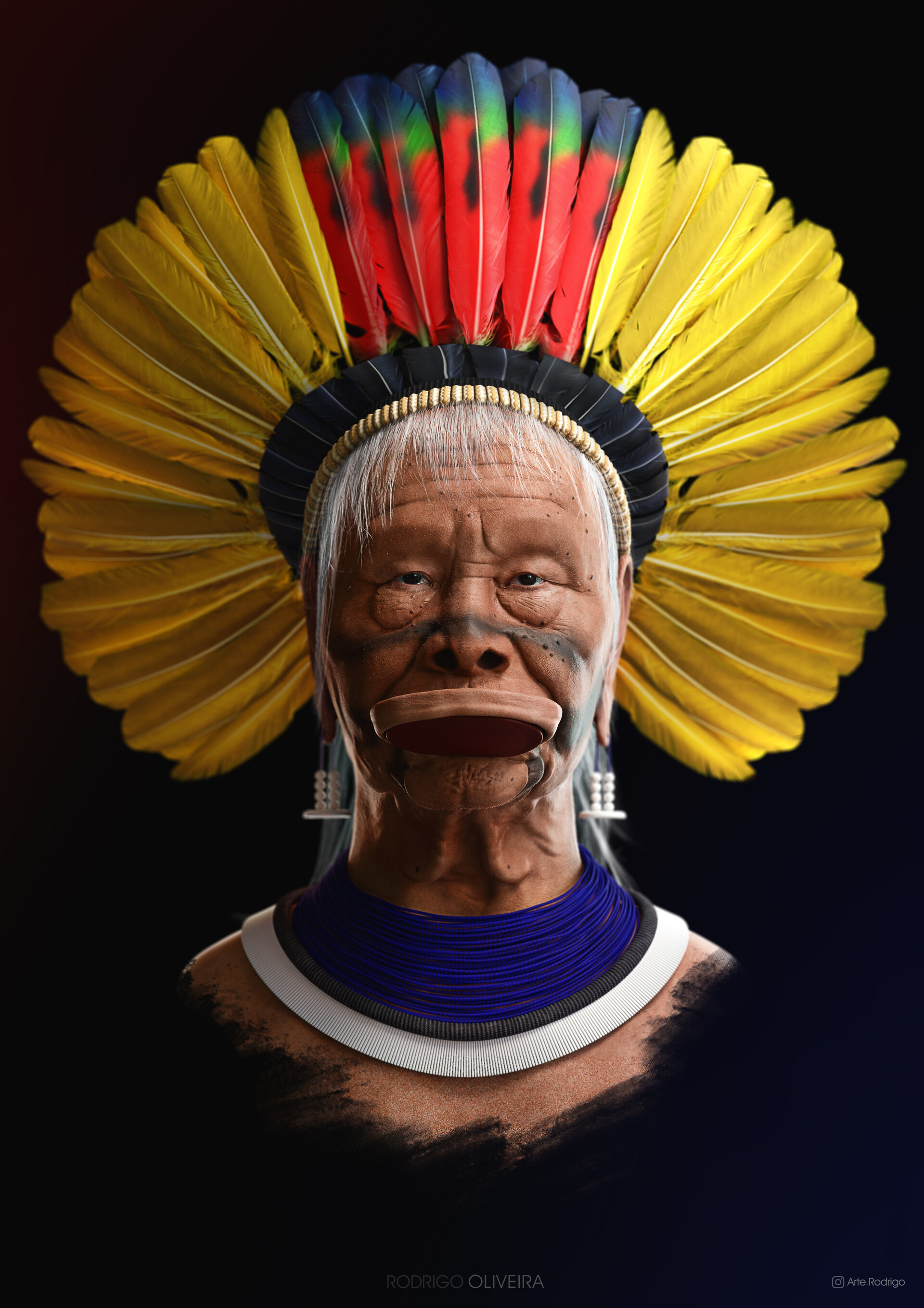 ArtStation - Raoni Metuktire - Indigenous
