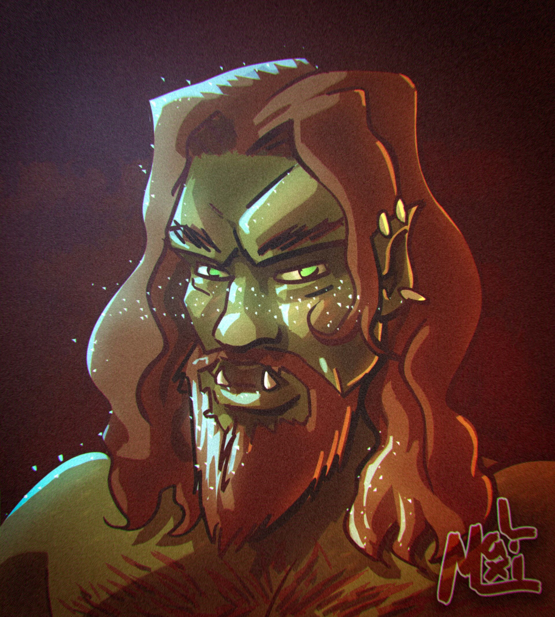 ArtStation - Orcish self-portrait